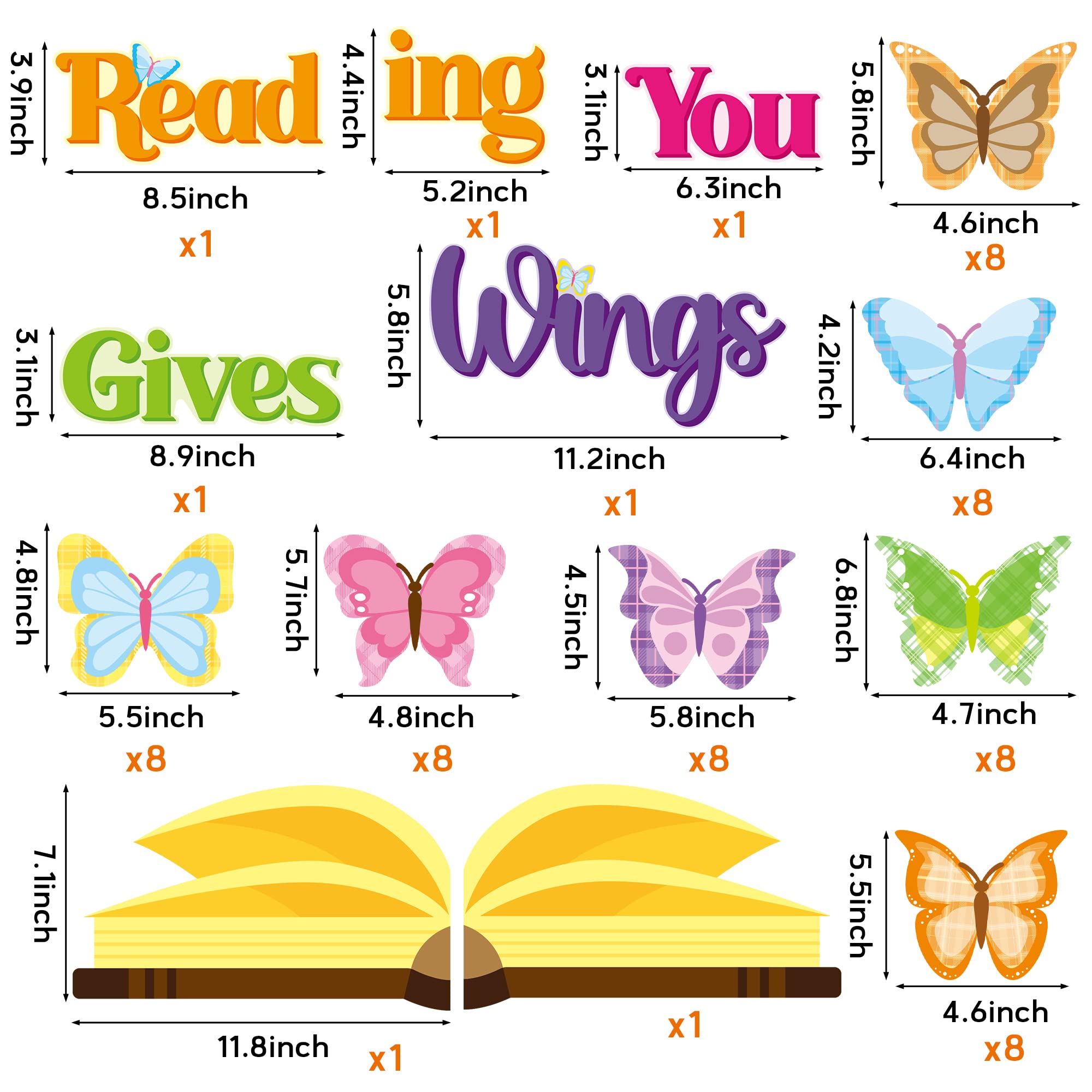 Snapklik.com : 63Pcs Reading Gives You Wings Bulletin Board Set ...