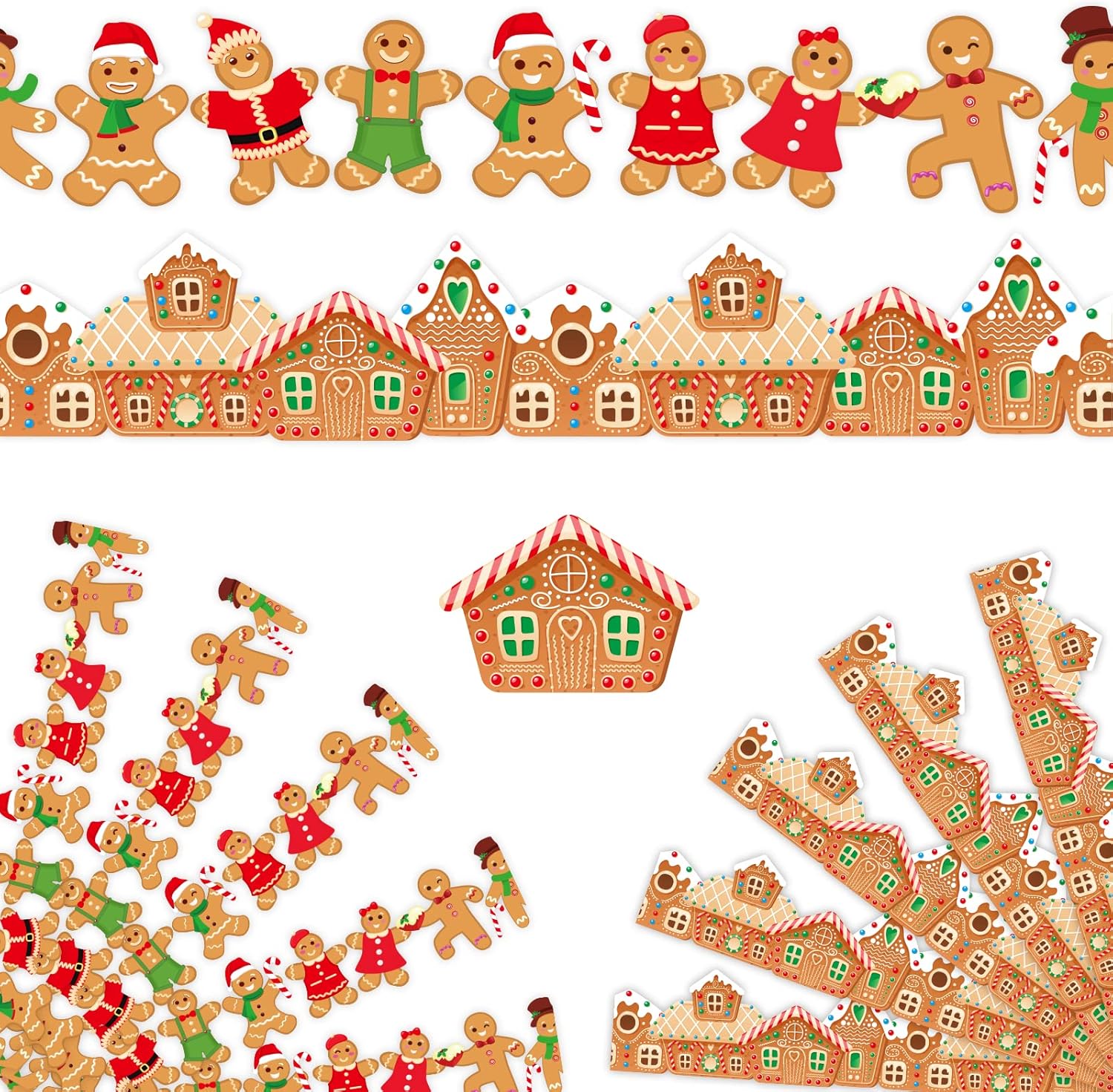 Amazon.com: 67ft Christmas Gingerbread Borders Christmas Gingerbread ...