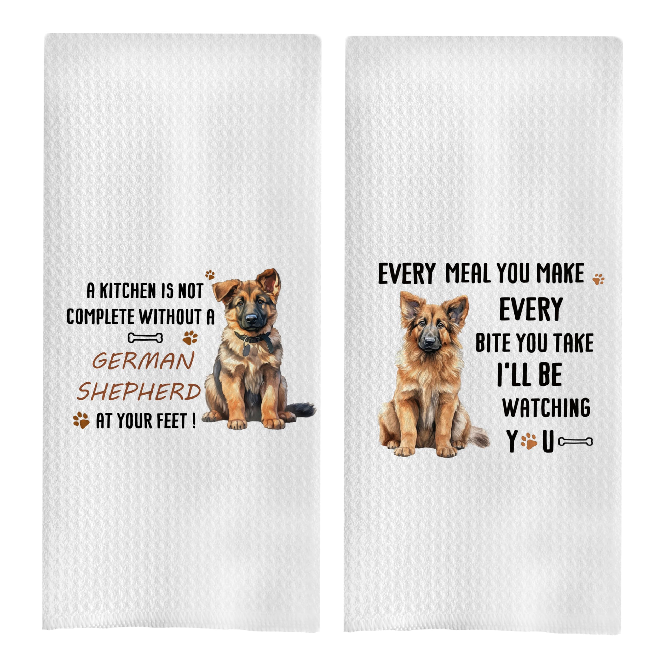 Amazon.com: GCFET German Shepherd Kitchen Towels Set - Funny German ...