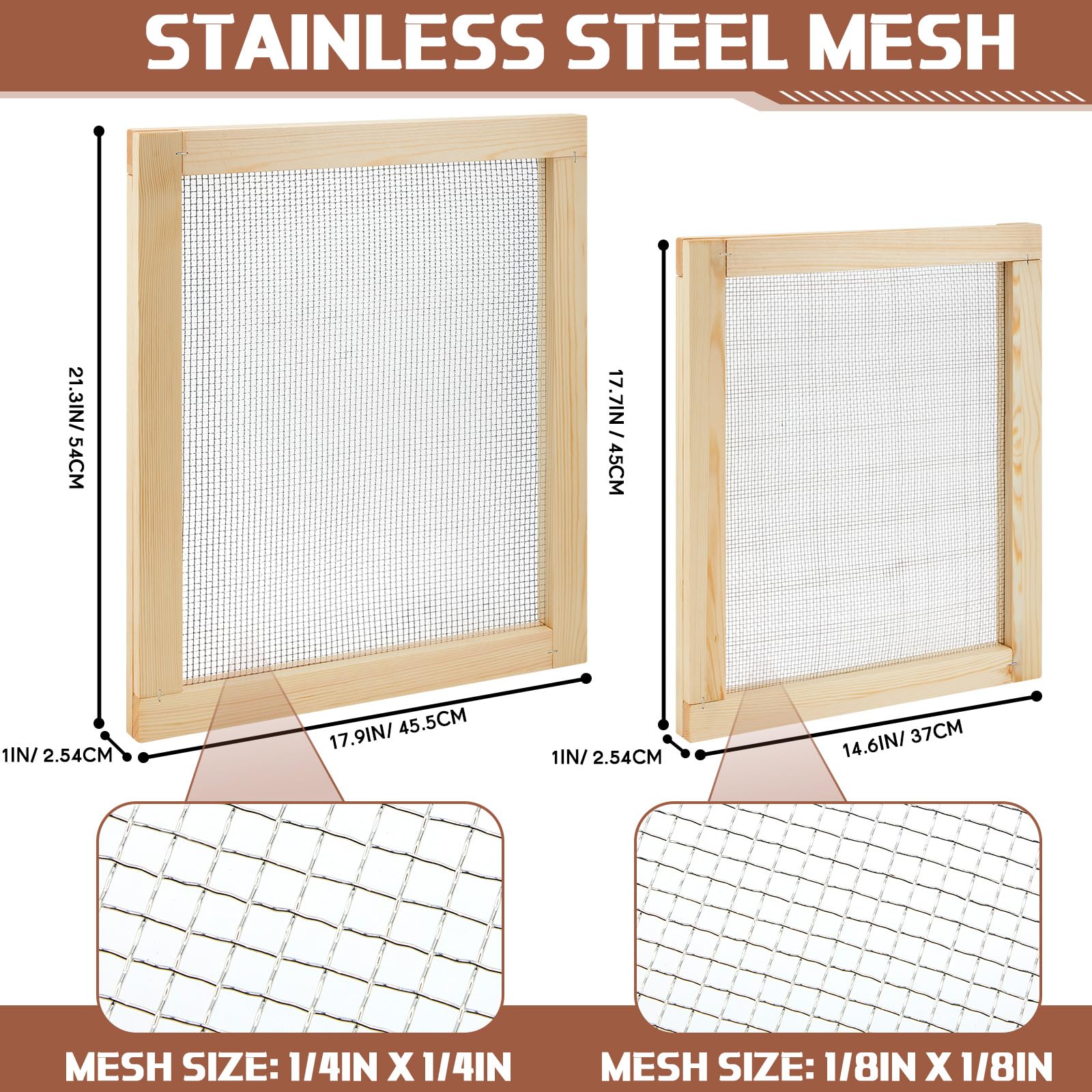 Bokon 2 Pcs Compost Sifter for Gardening, One Large and One Small Size ...