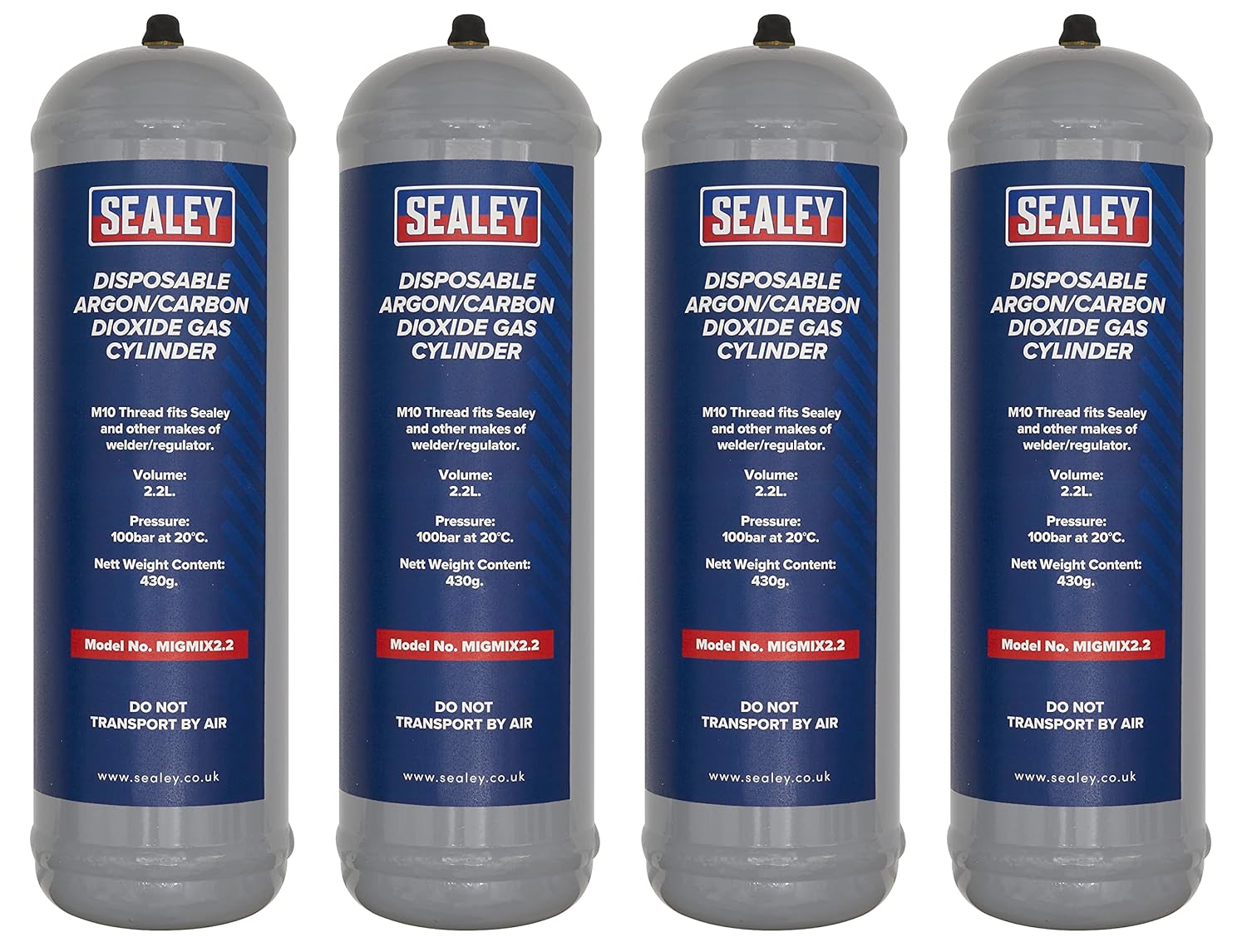 Amazon.co.jp: Sealey 使い捨てアルゴン/二酸化炭素ガスシリンダー - 4個パック 430g 2.2L CO2/ARG - MIGMIX2.24 : DIY・工具・ガーデン
