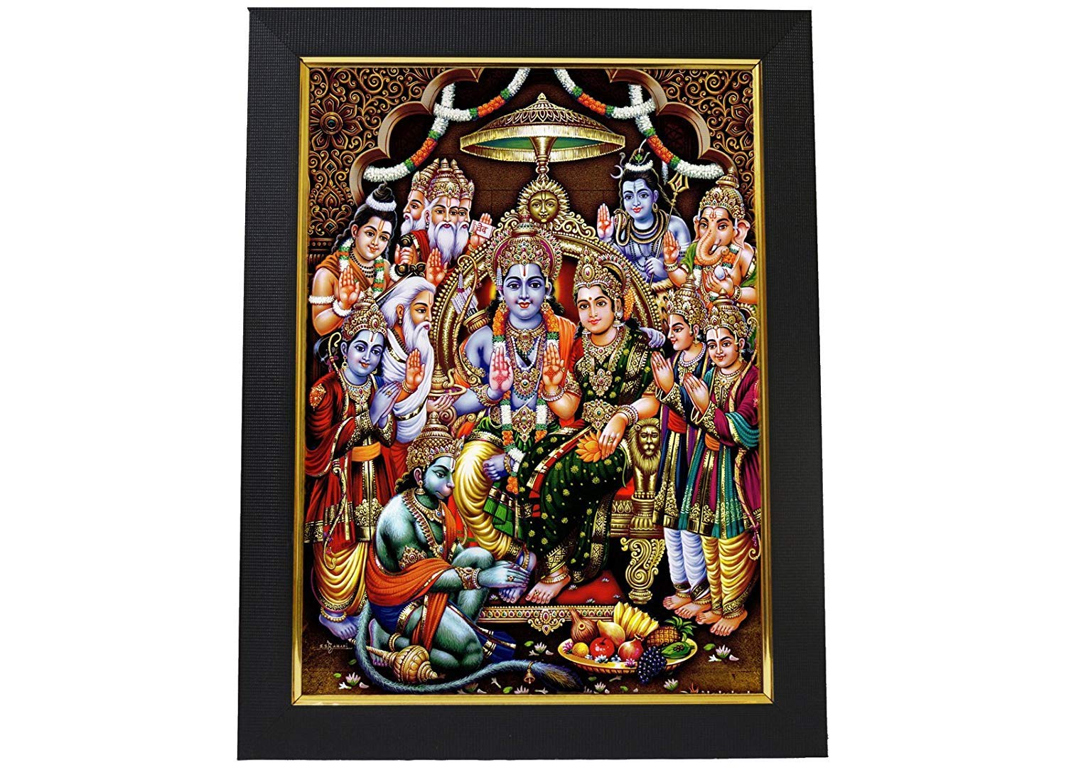 Samriddhi Laminated Poster Ram Darbar for Home and Office : Amazon.in ...