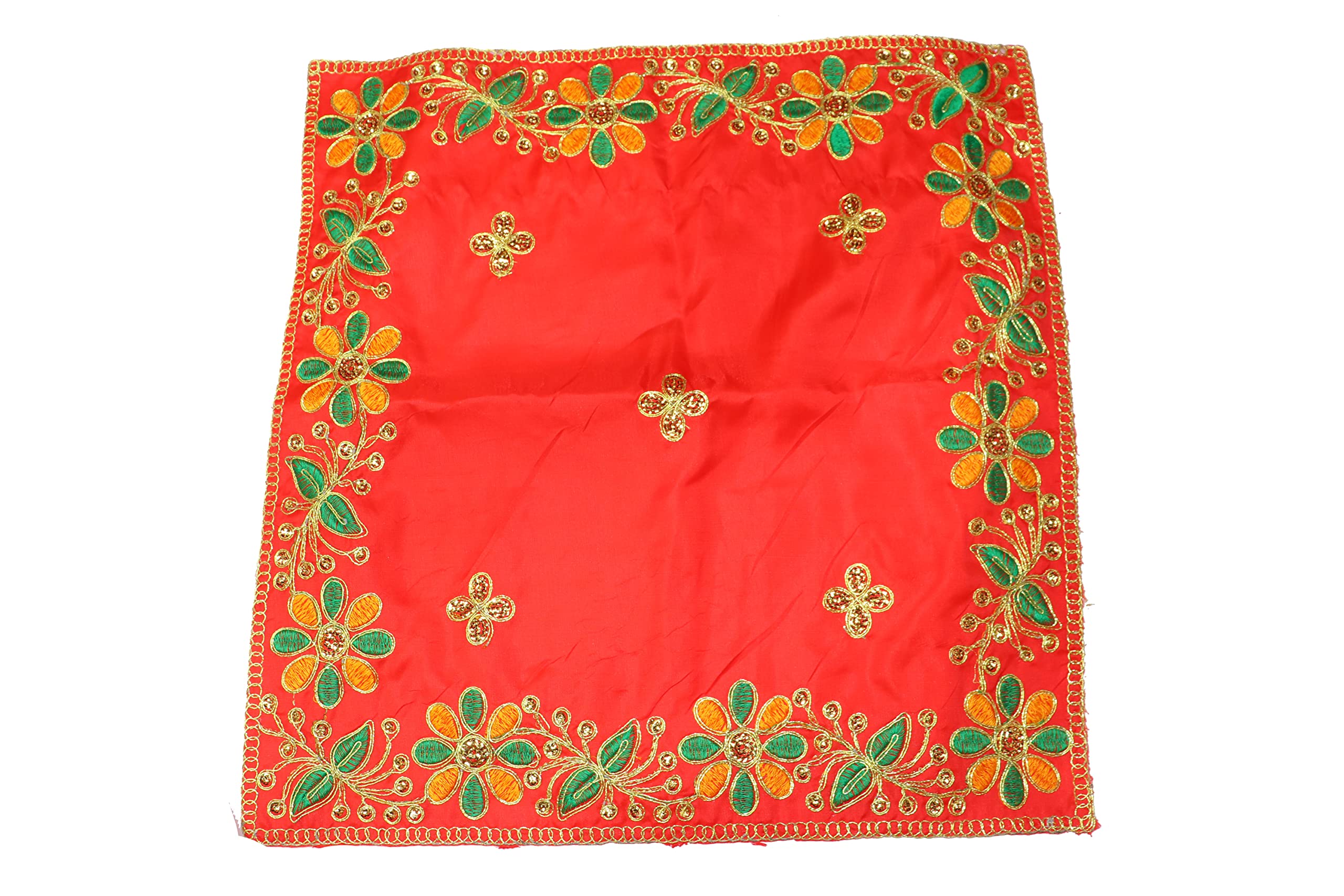 Buy Reliable Ganpati Puja Rumal Silk Satin Work Pooja Altar Cloth for ...
