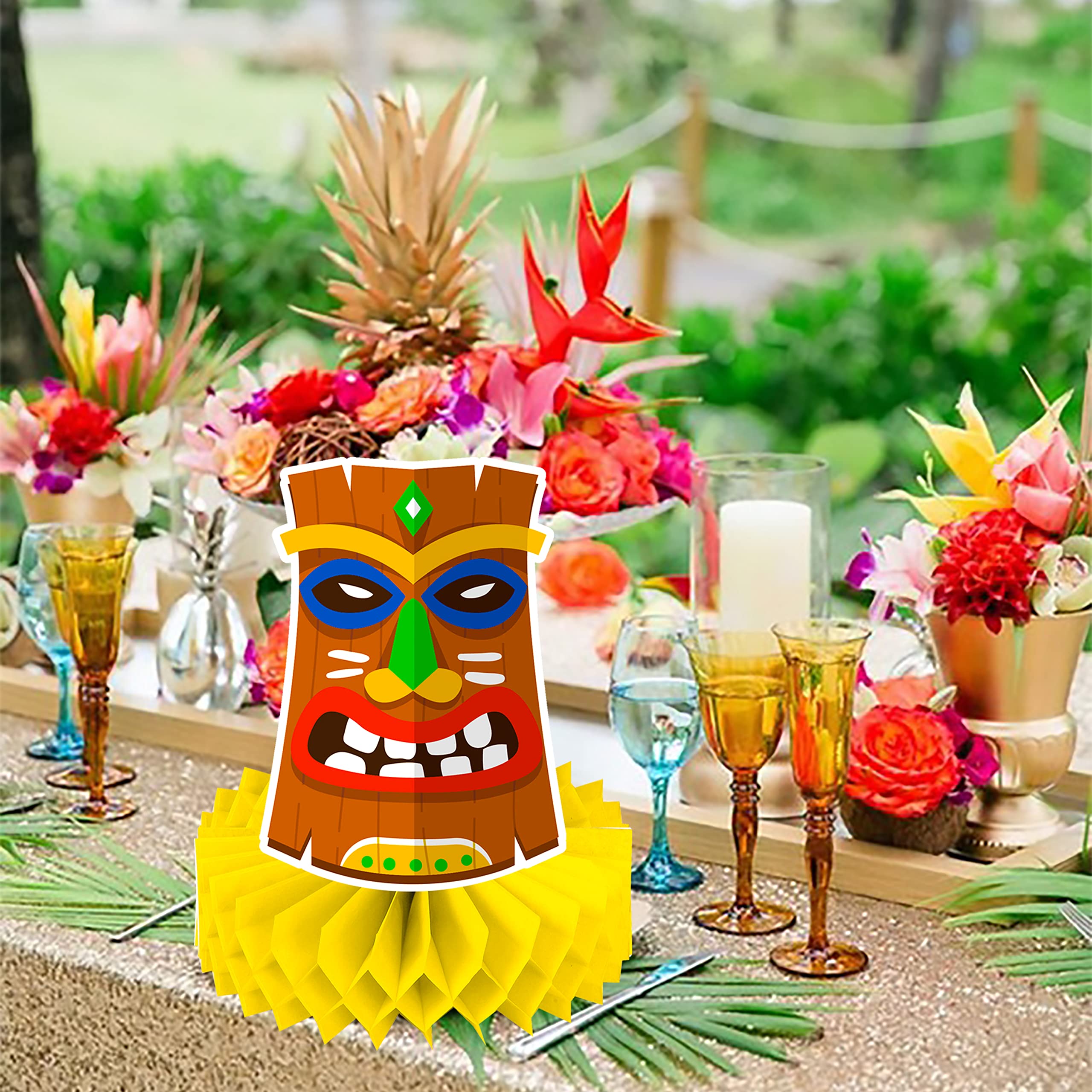 Hawaiian Themed Centerpieces Tiki Luau Party Table Toppers, Summer