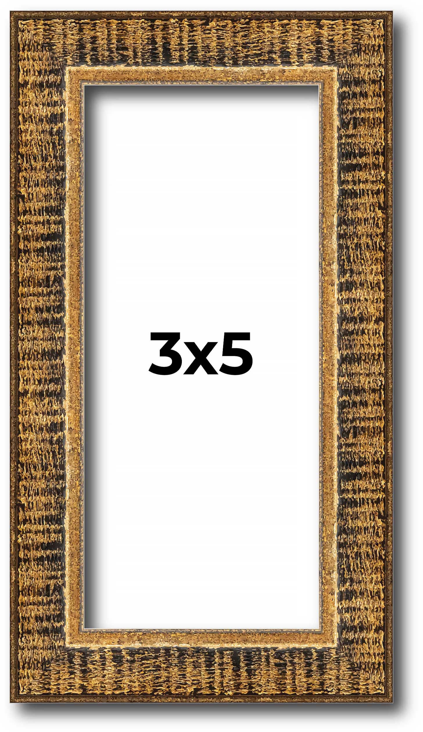 Amazon.com - 3x5 in Frame Gold Kingsley Distressed Solid Wood Picture ...