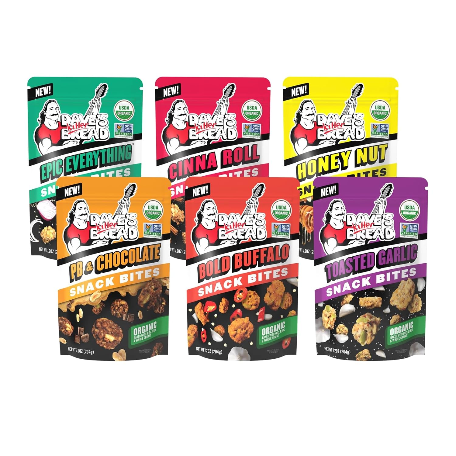 Amazon.com: Dave's Killer Bread Organic Snack Bites Variety Pack, 1 ...