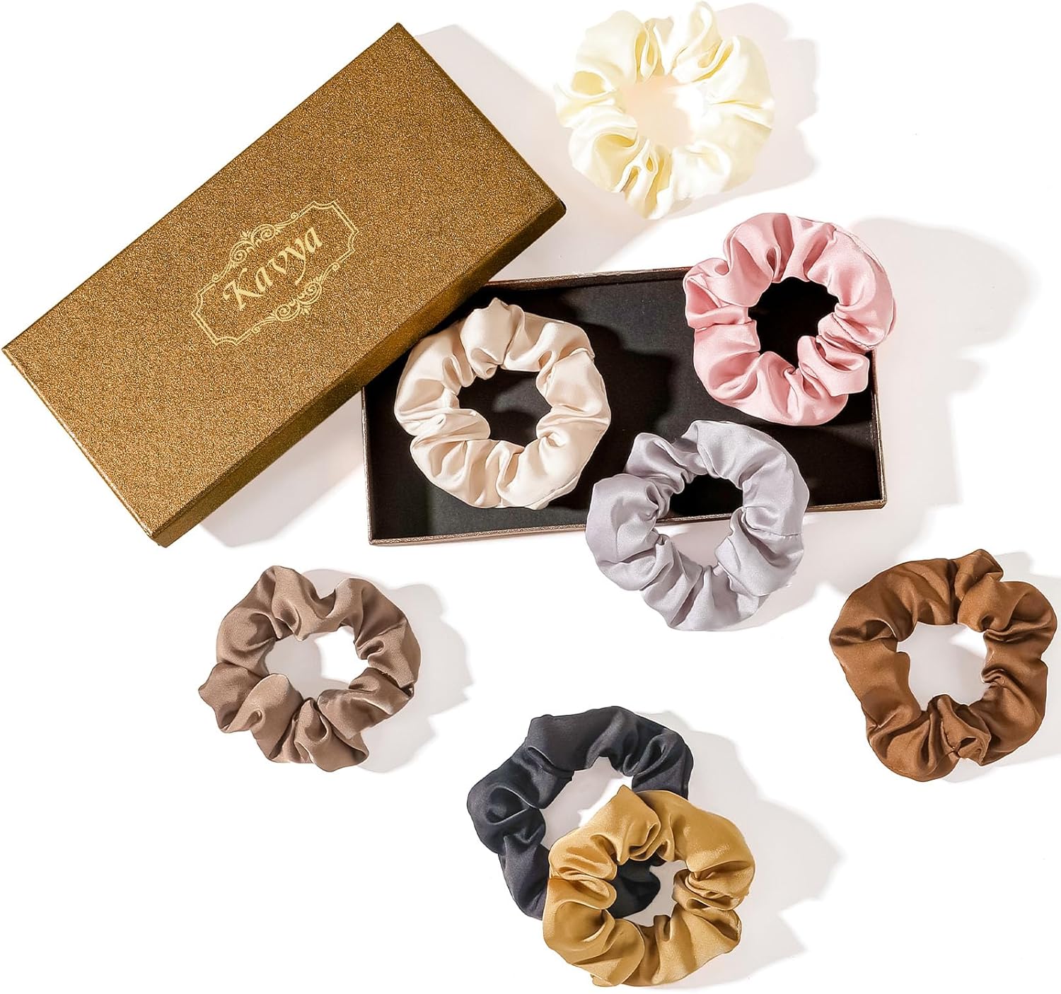 Kavya Women's Hair Scrunchie Elastic Satin Scrunchie Hair Scrunchie ...