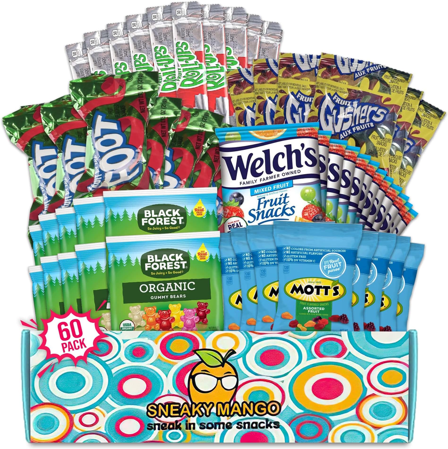 Amazon.com : Sneaky Mango - 60 Count Snack Box - Bulk Candy Variety ...