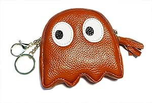 Amazon.com: Brown Big Eyes Pac-Man Octopus Design Leather Coin Purse ...