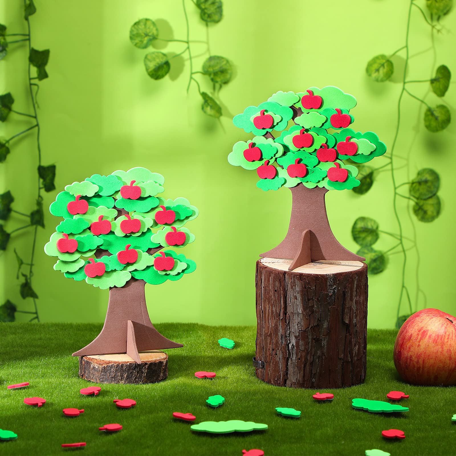 Snapklik.com : 720 Pcs 3D Foam Tree Craft Apples Leaves Sticker Self ...