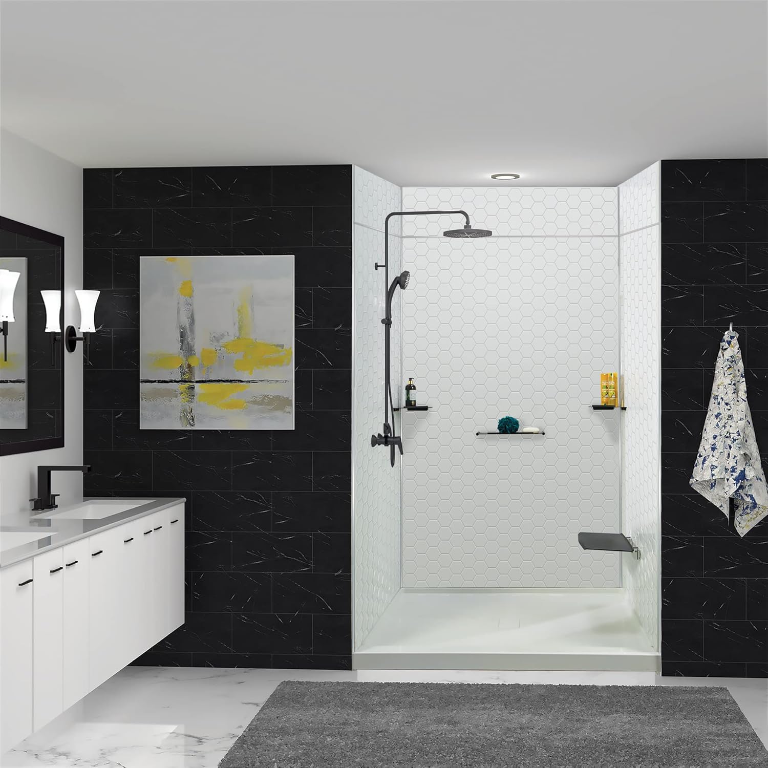 Transolid PWKX60368412-331 Prodigy 60" x 36" x 84" Shower Wall Kit ...
