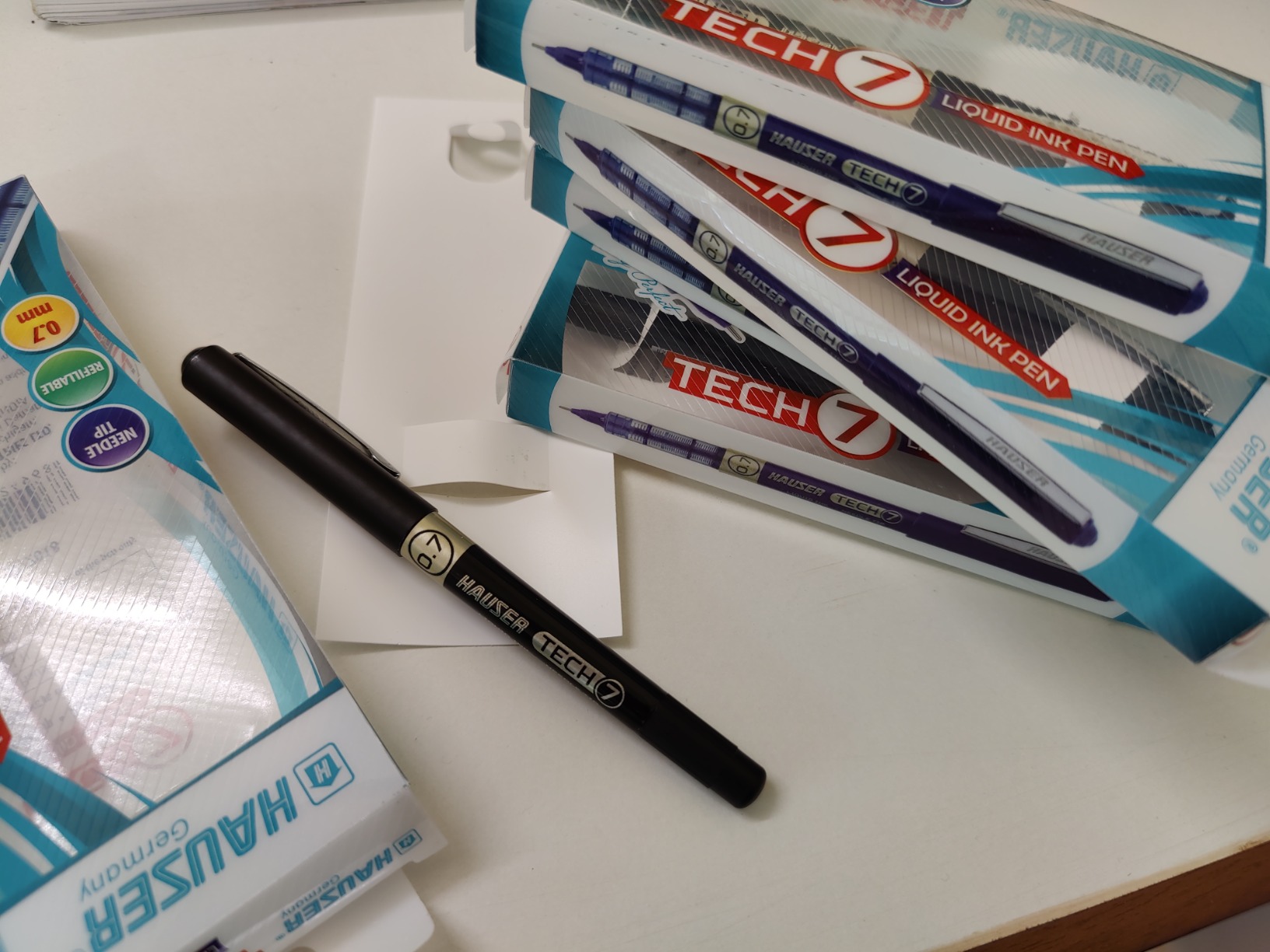 Hauser Tech 0.5mm Needle Point Liquid Gel Pens - Pack of 5 (Black ...