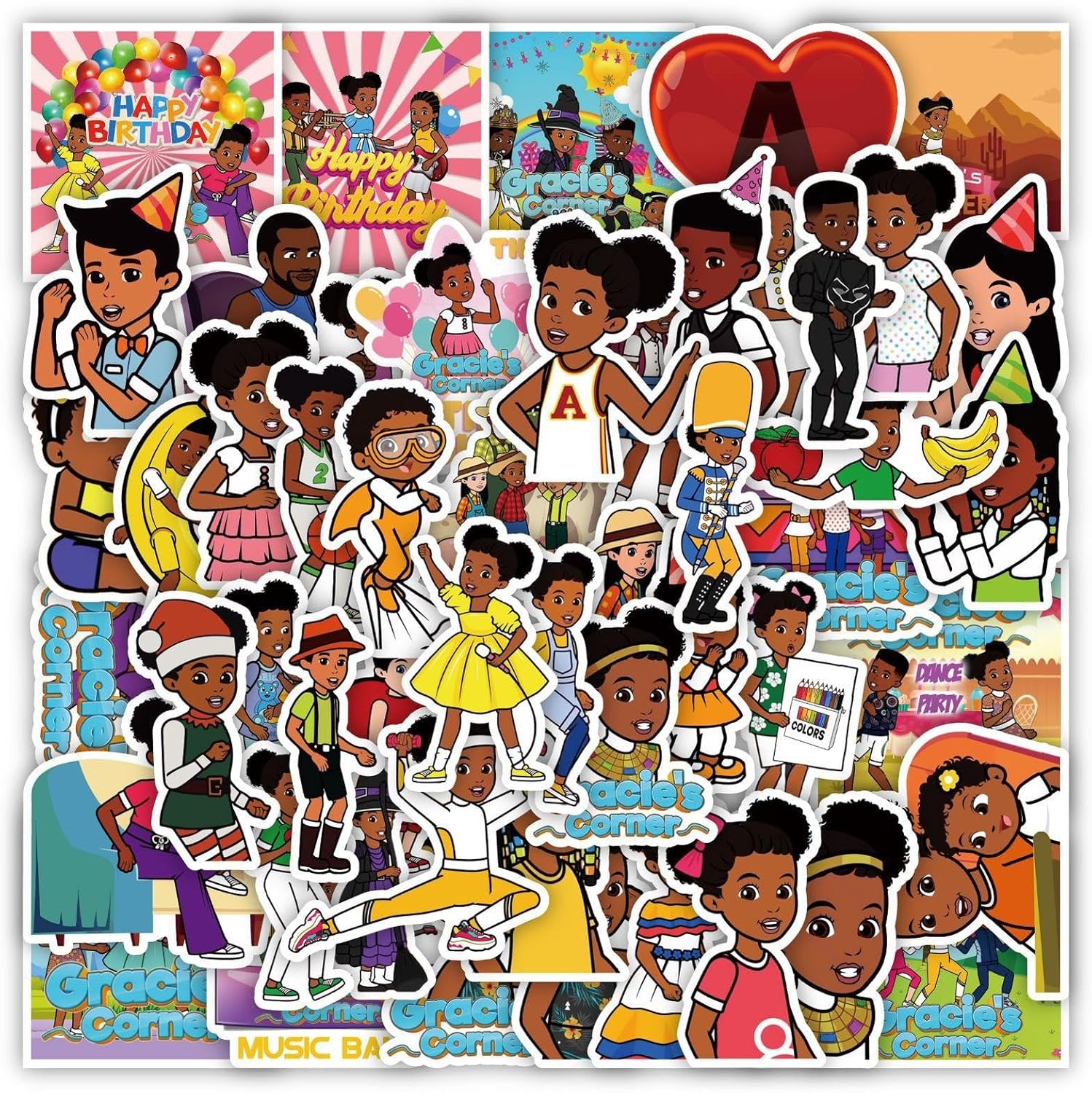 Amazon.com: 50pcs Gracie's Corner Aesthetic Stickers for Kids Journal ...