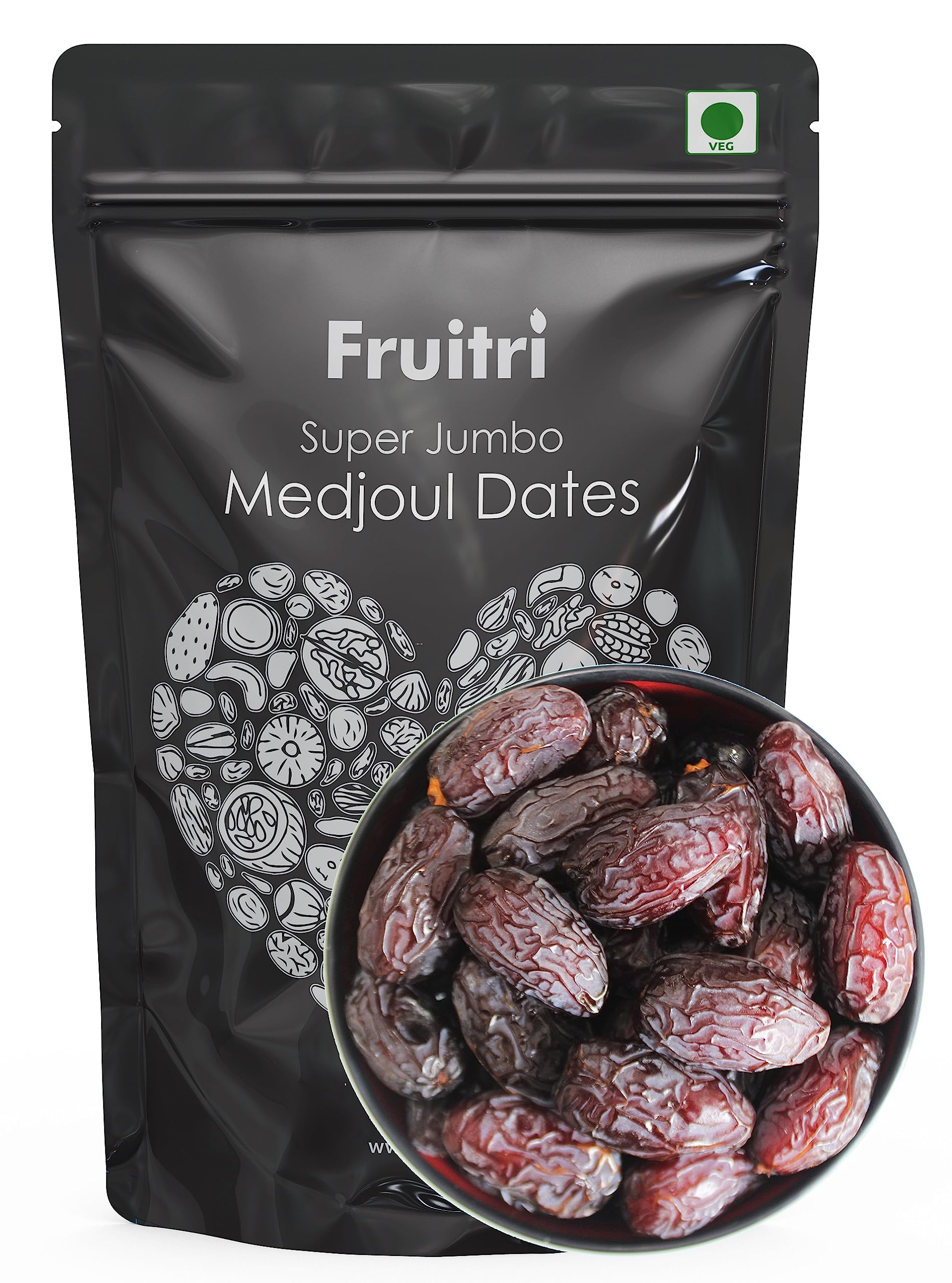Fruitri Premium Super Jumbo Medjool Dates 250 grams, No Added Sugar ...