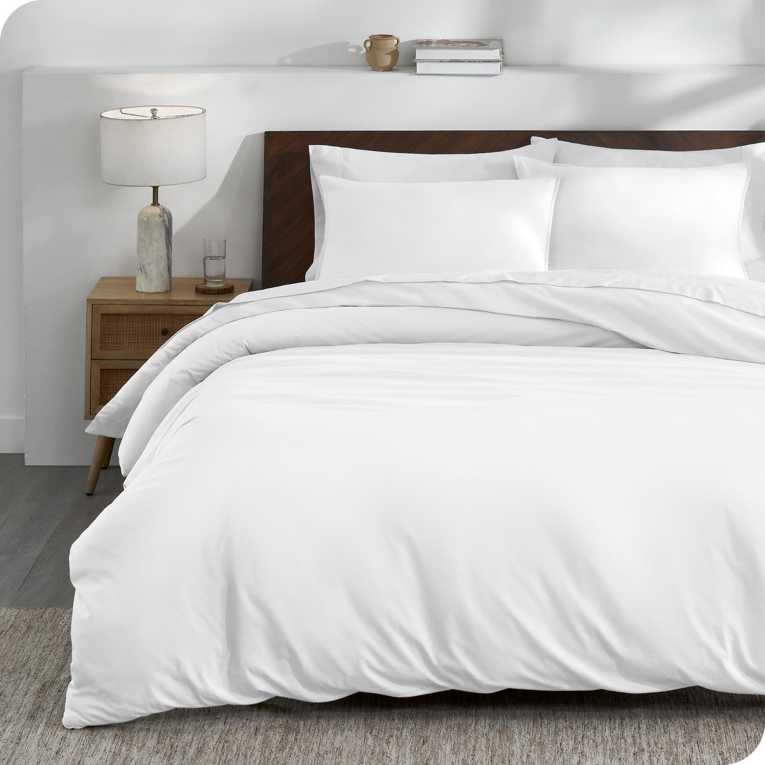 Amazon.com: Bare Home 100% Organic Cotton Jersey Duvet Cover Set - Twin ...