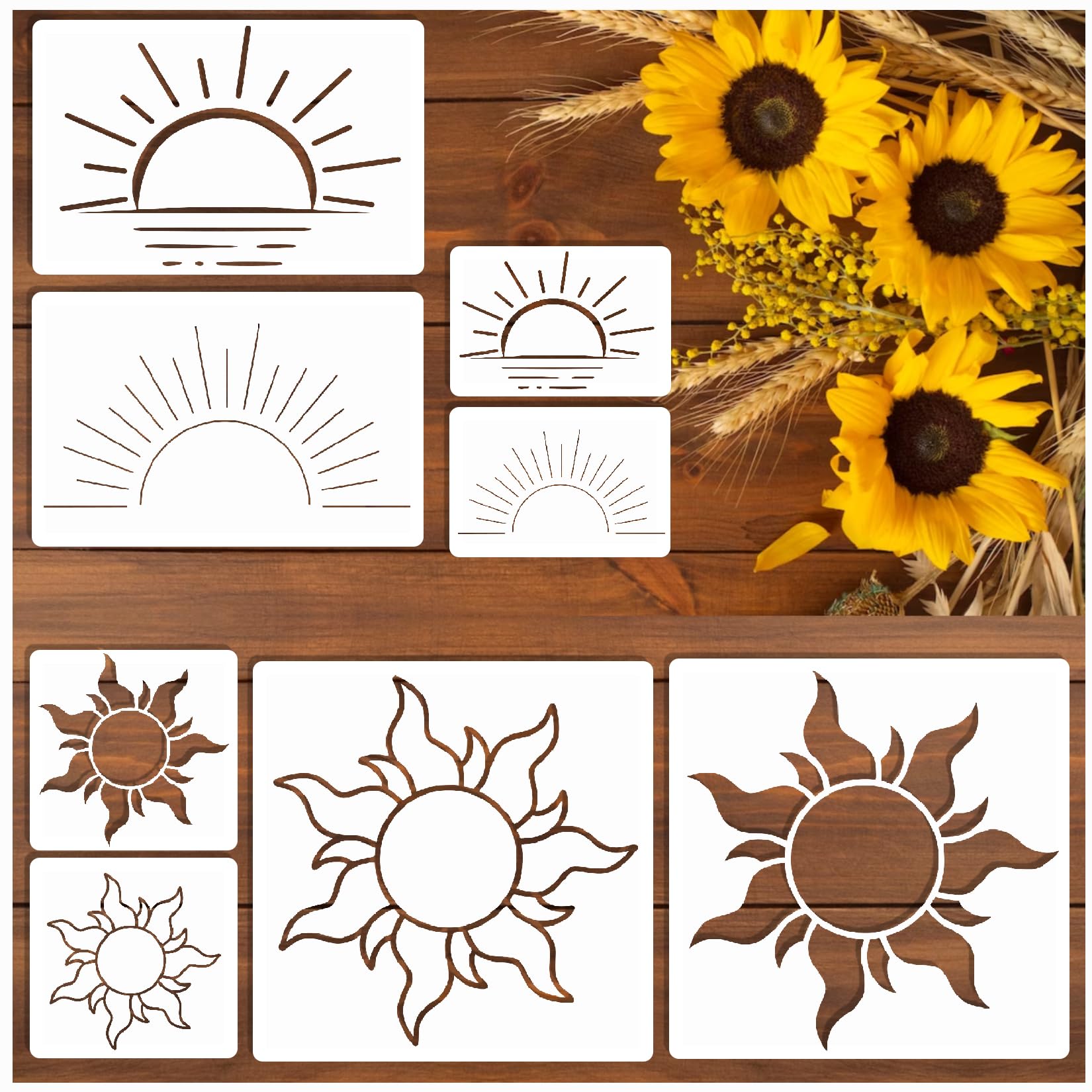 Stencils For Crafts Reusable Sun Stencils Painting Wood Wall Reusable ...