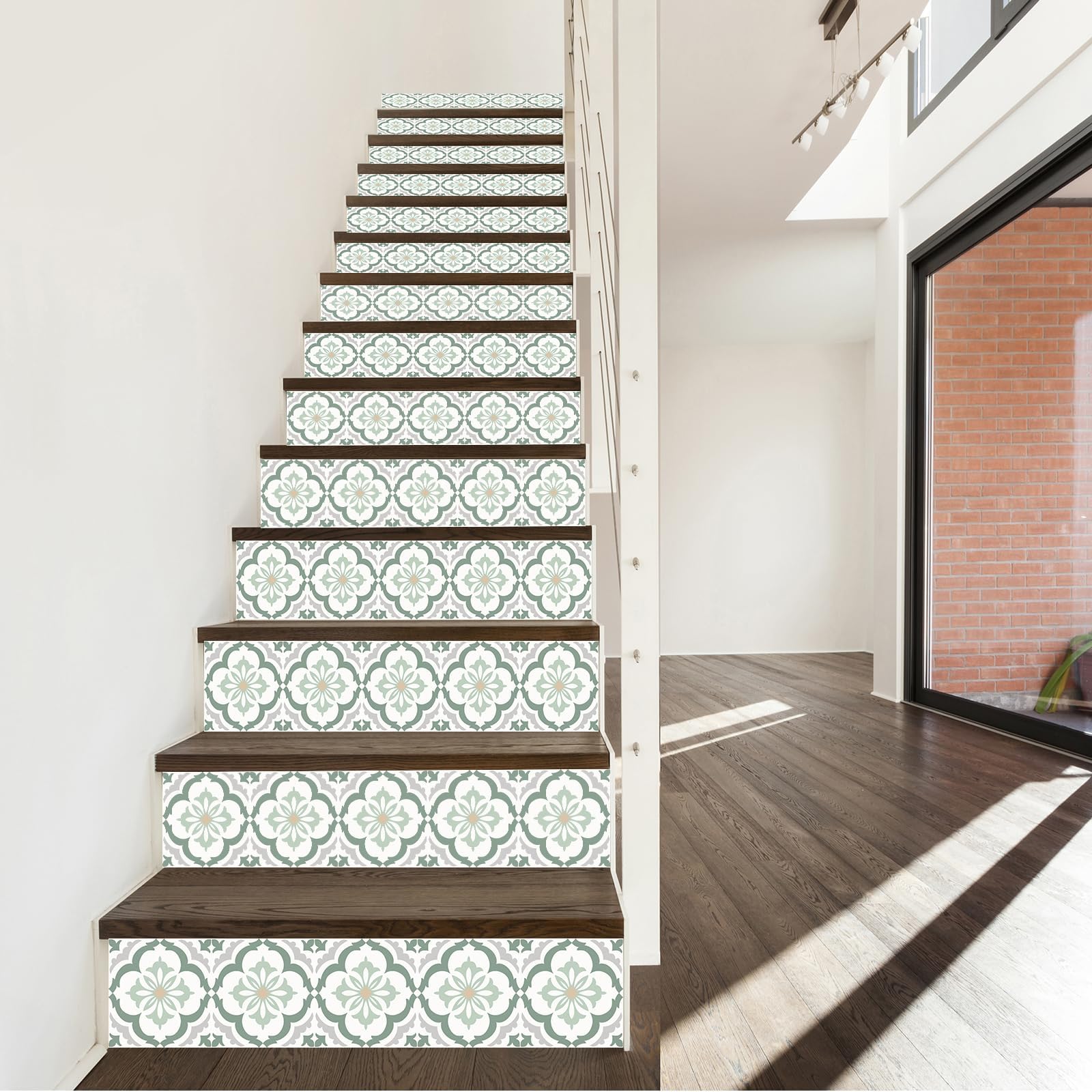 Amazon.com: 14PCS Moroccan Style Self-Adhesive Stair Riser Decals, Peel ...