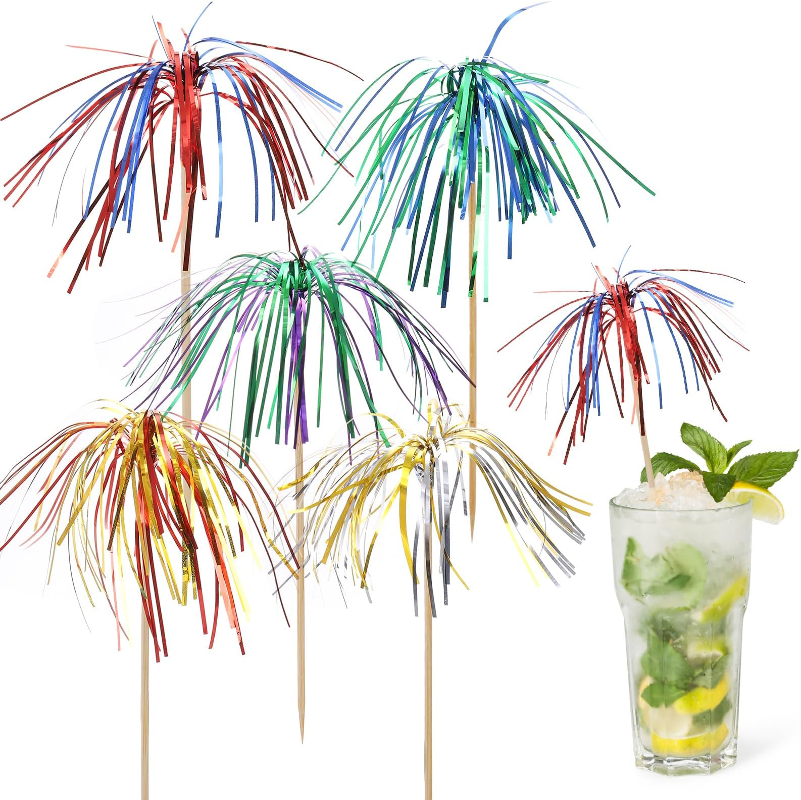 Amazon.com | Yesland 500 Pcs Cocktail Picks, 6 Inch Firework Cocktail ...