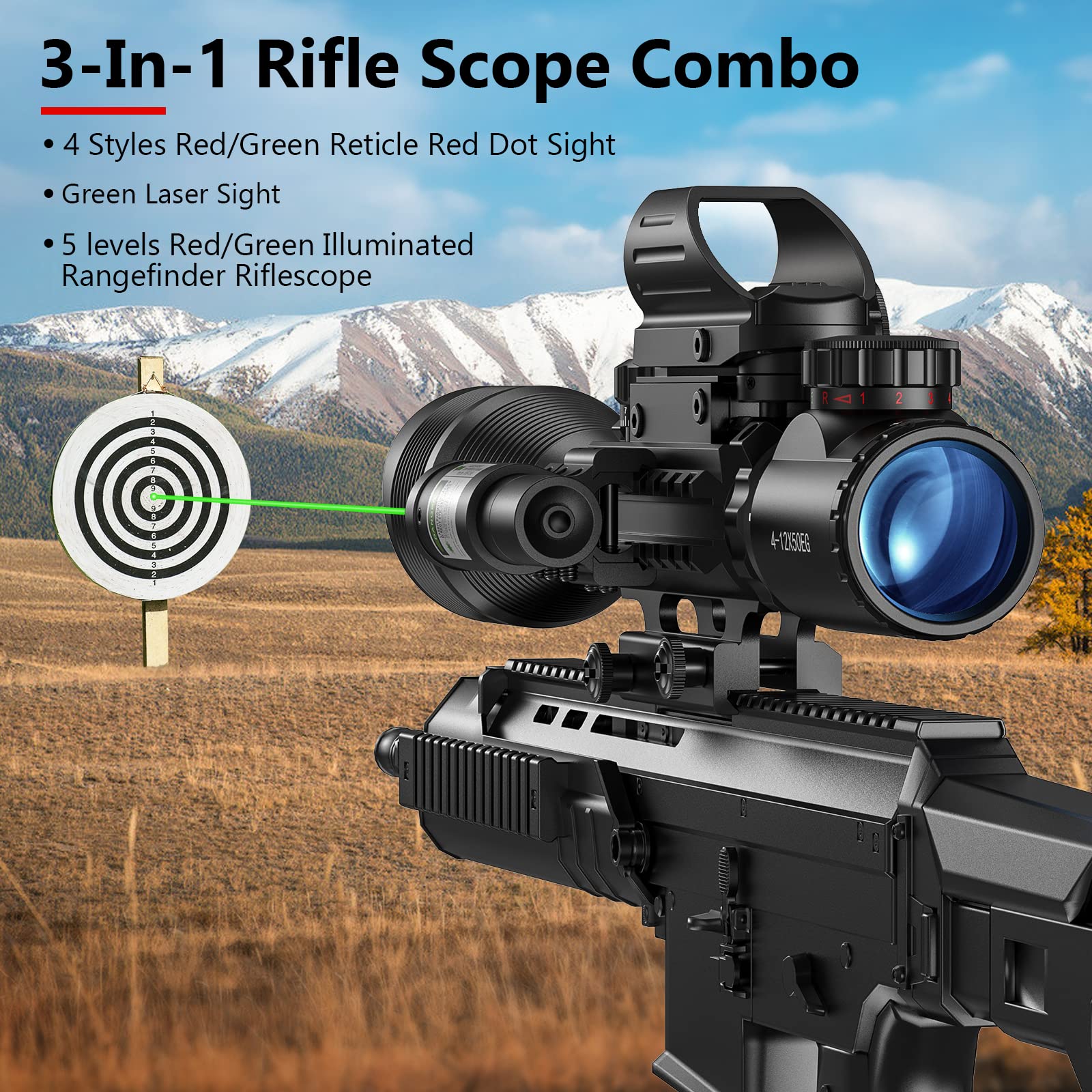 Snapklik.com : Riflescope Combo 4-12x50EG Dual Illuminated Optics ...