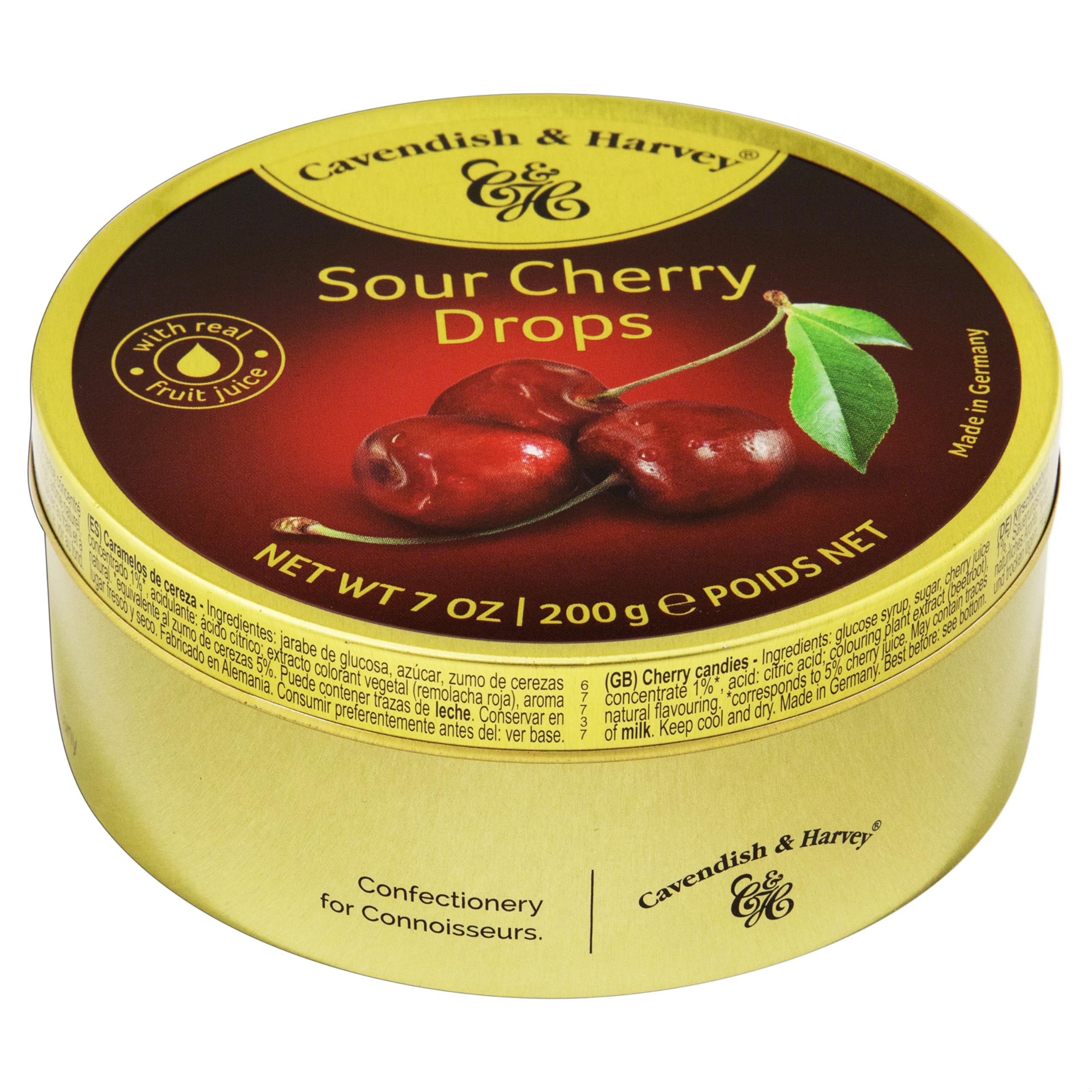Amazon.com : Cavendish & Harvey Sour Cherry Drops- 7 oz(200 g) : Cell ...
