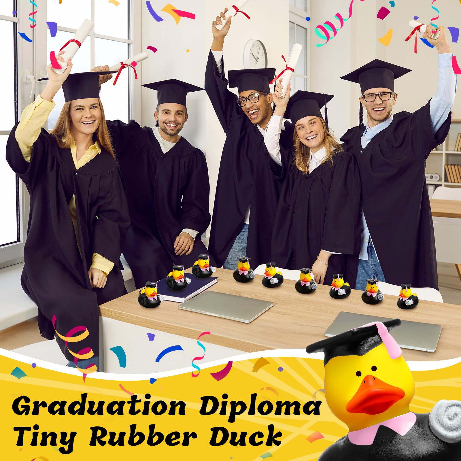 Snapklik.com : Sratte 24 Pack 2" Graduation Ducks Class Of 2025 Diploma ...