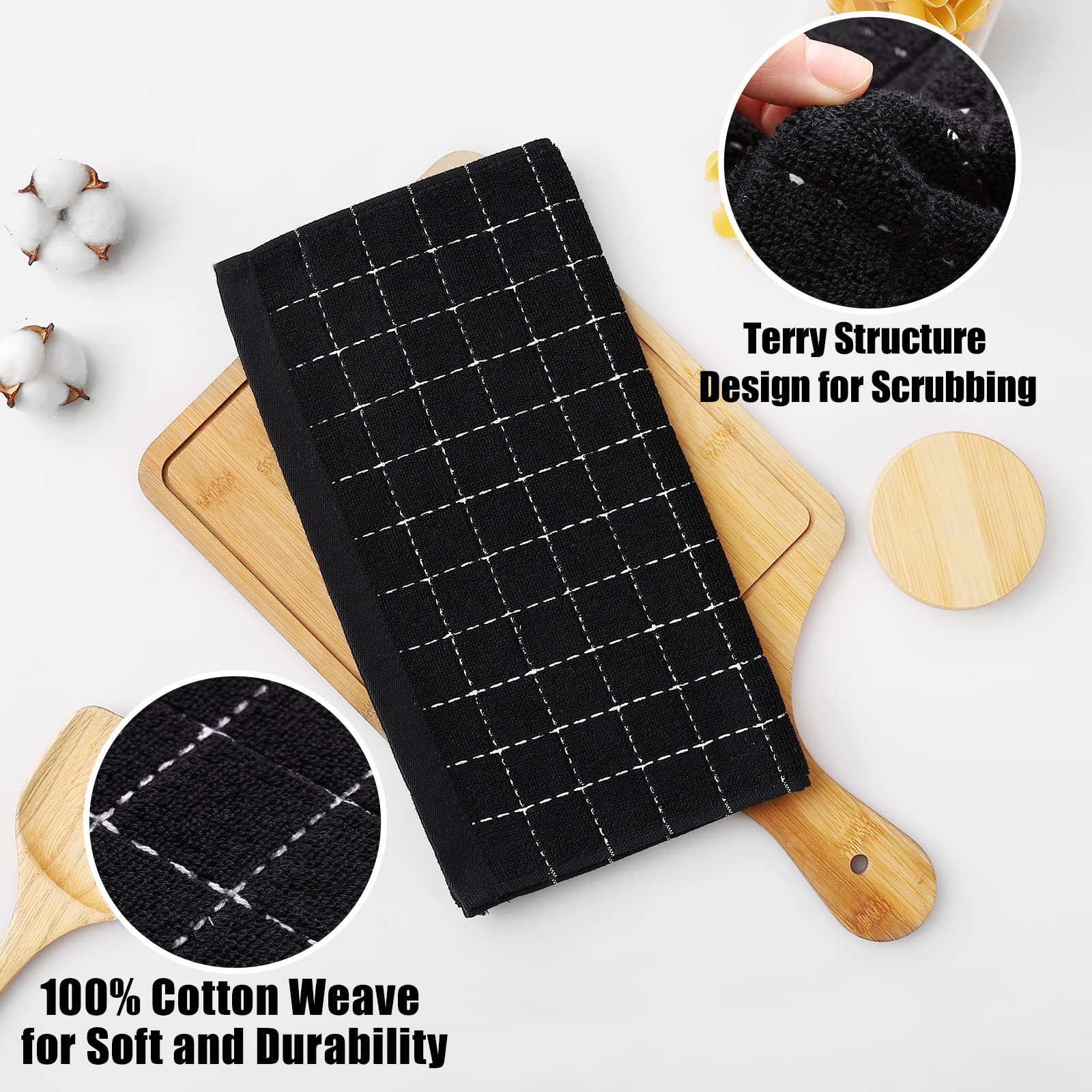 Snapklik.com : 100% Cotton Terry Kitchen Dish Cloths, Ultra Soft And ...