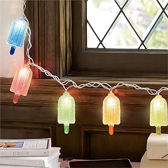 Egcol 8.5Ft LED Popsicle String Lights - Plug in Colorful Ice Cream ...