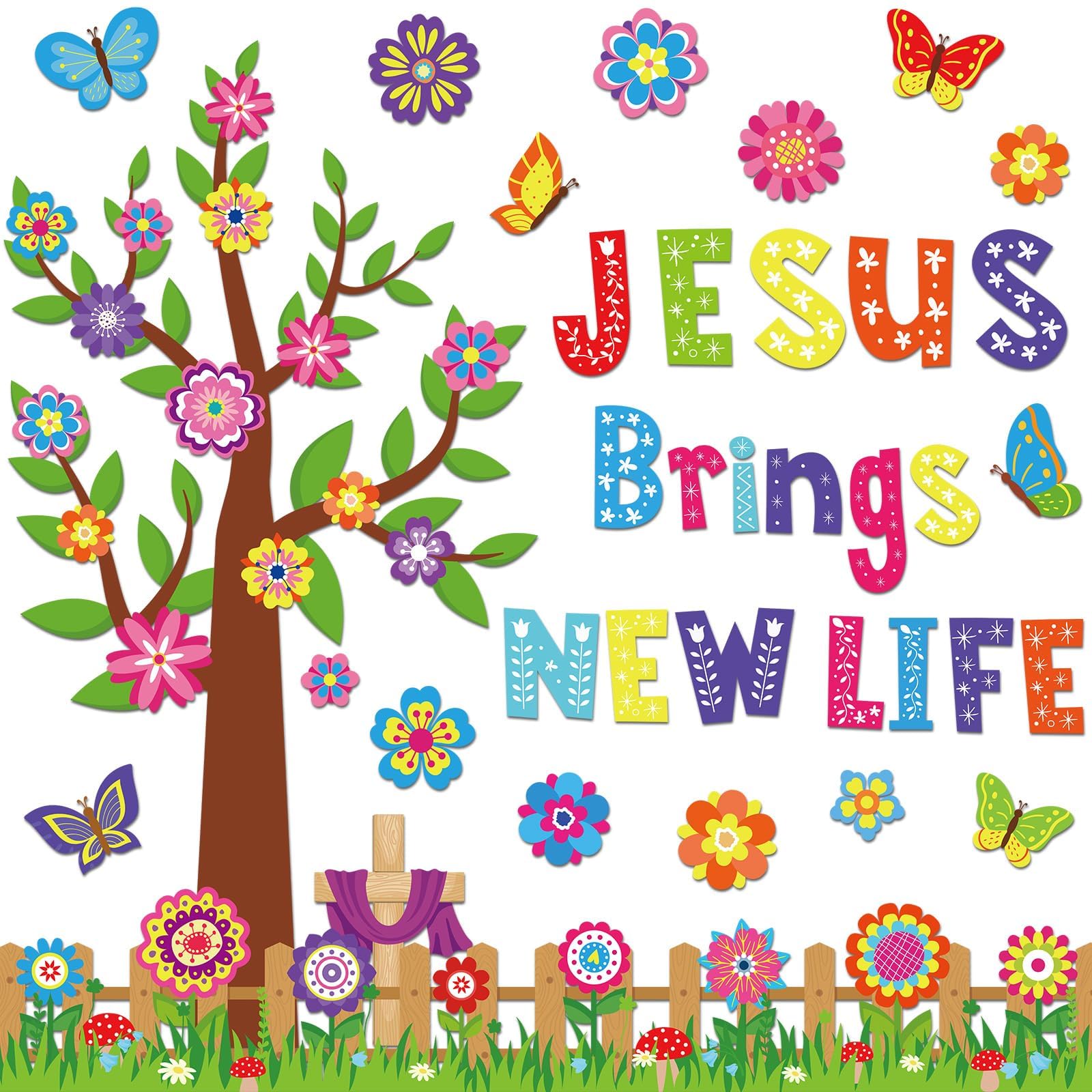 Snapklik.com : Gisgfim Christian Spring Bulletin Board Decoration Set ...