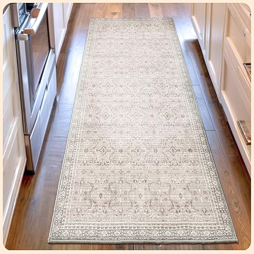 Amazon.com: Istana Hallway Runner Rug 2x6 - Beige Kitchen Rugs Non Slip ...
