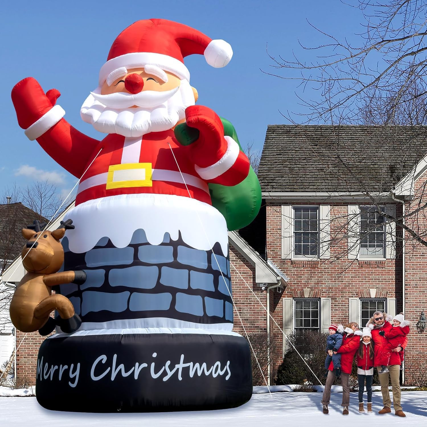 Amazon.com: 33FT Giant Santa Claus Inflatable for Christmas - with ...