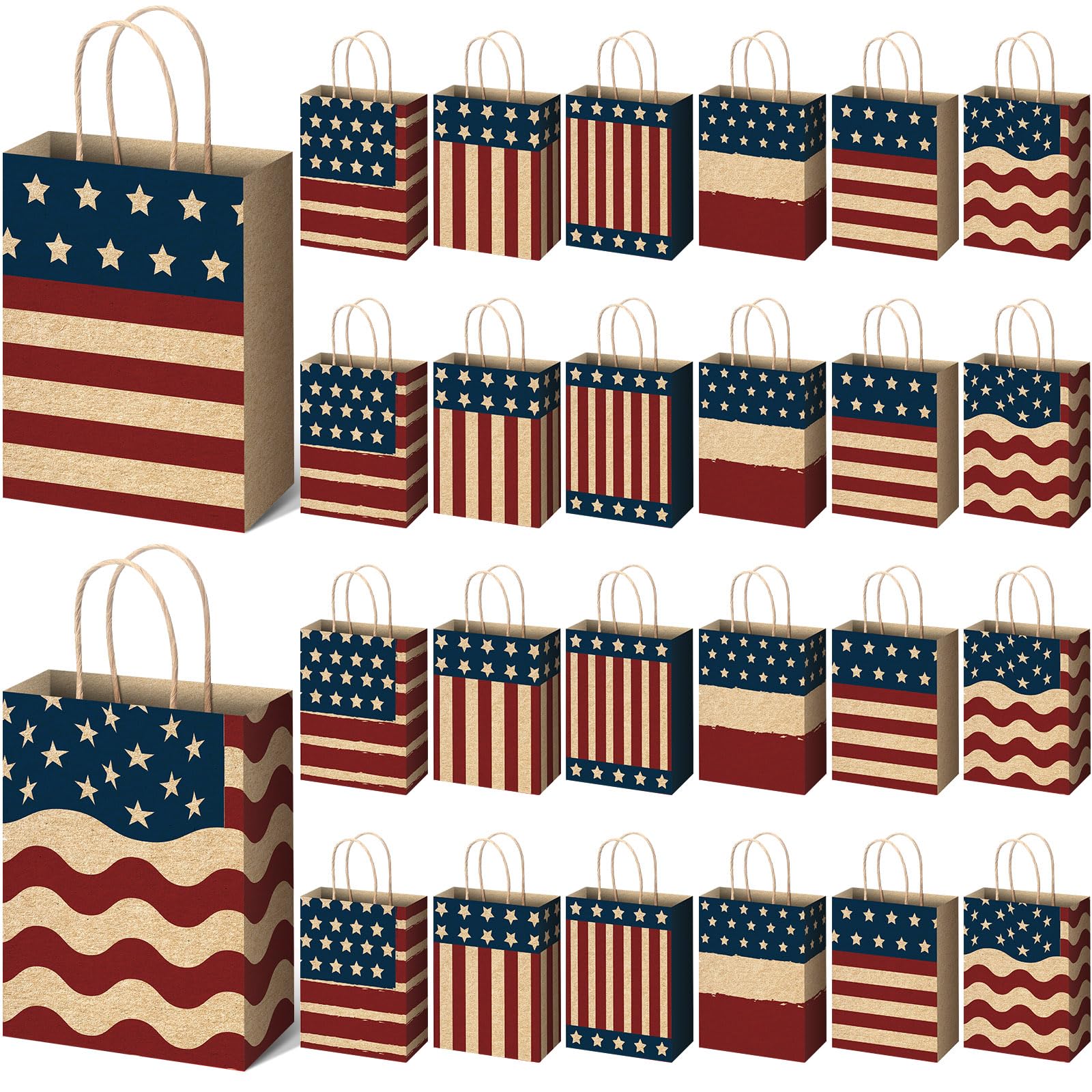 Amazon.com: Zhanmai 24 Pcs Veterans Day Patriotic Gift Bag with Handles ...