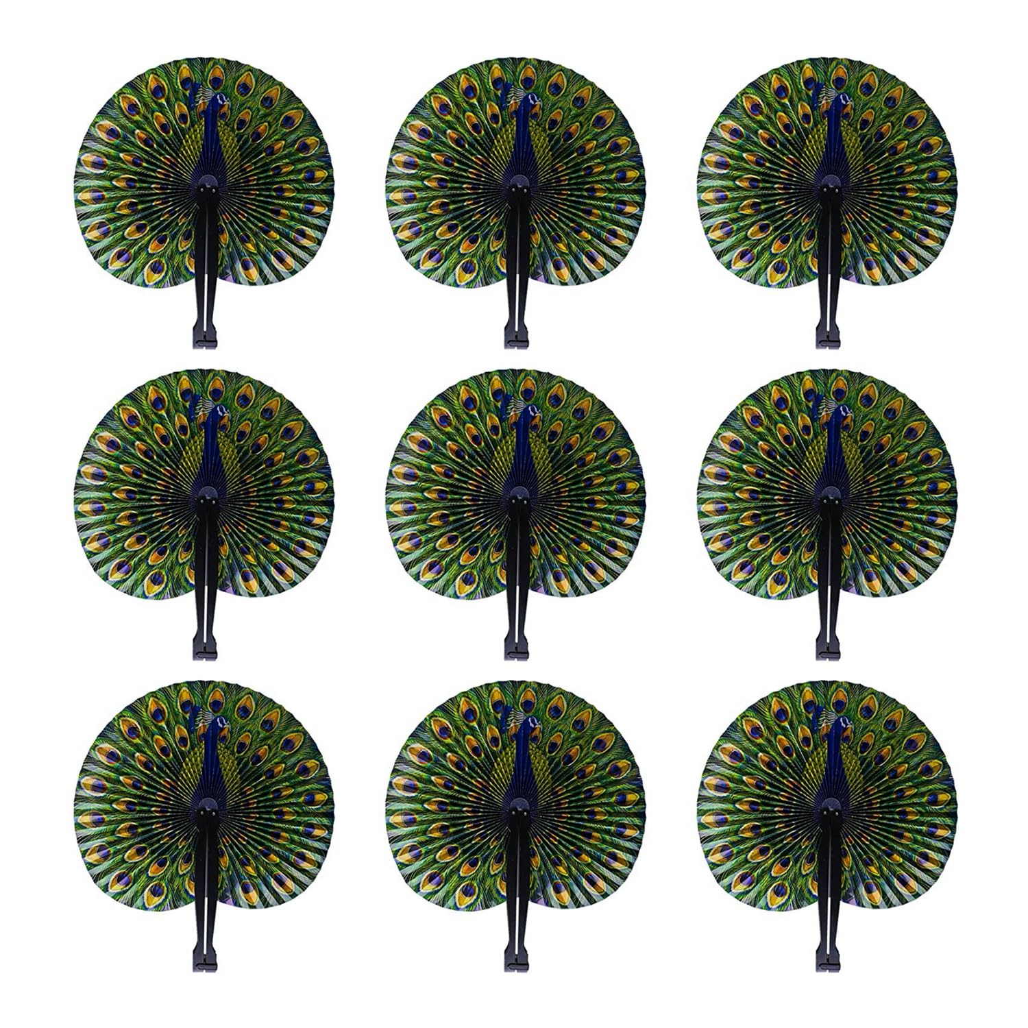 Snapklik.com : Bestage 20 Pcs 10" Safari Print Peacock Fans Decorations ...