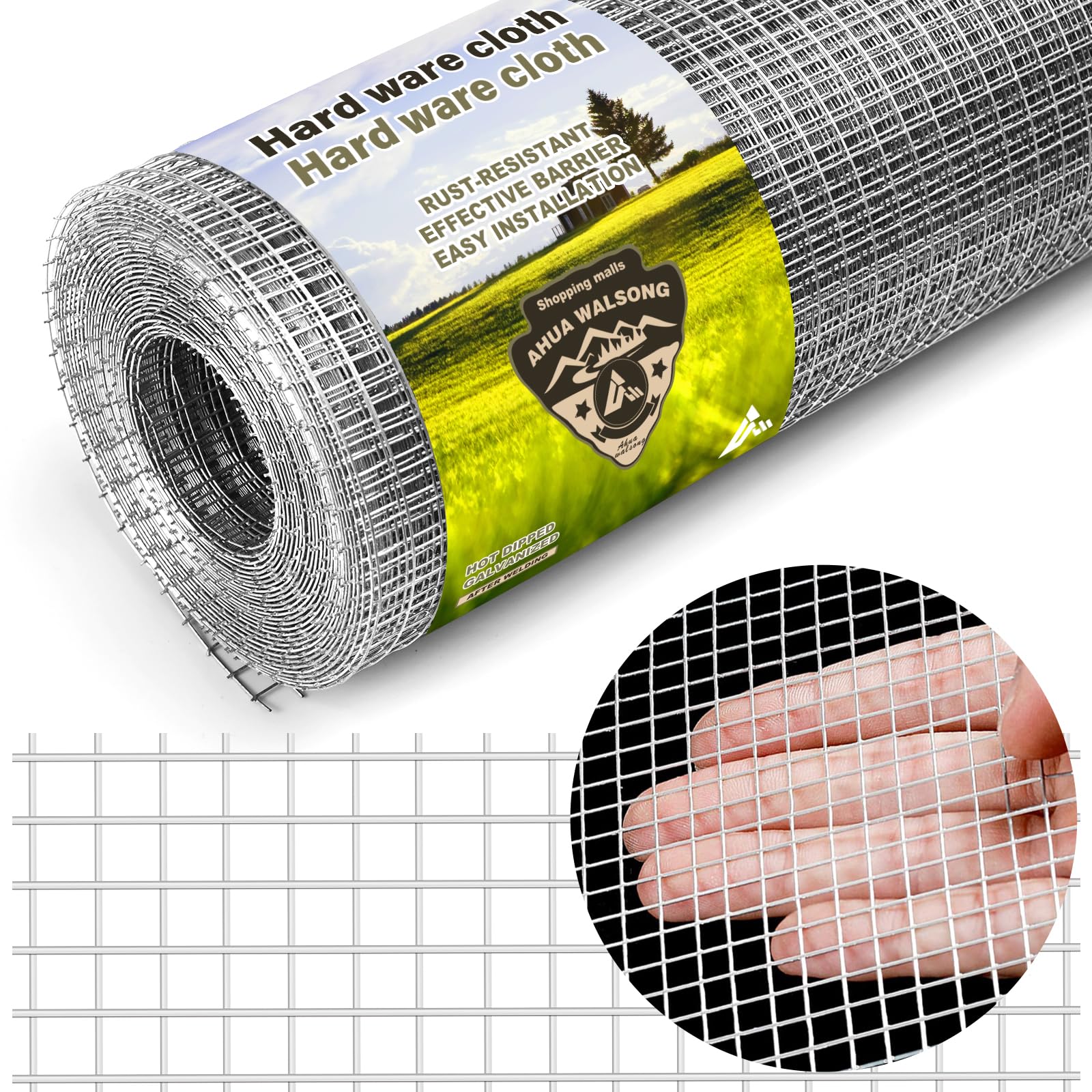 Hardware Cloth 1/4 Galvanized Wire Mesh Roll 4'' x 10' (23 GA ...