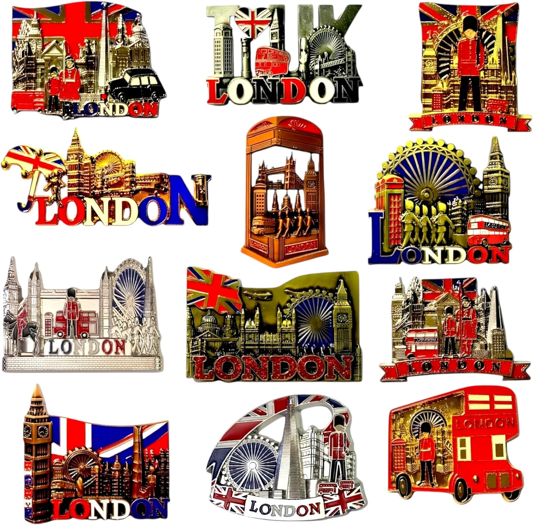 Luvart London Fridge Magnets for Kitchen - 12 Pcs London Souvenirs ...