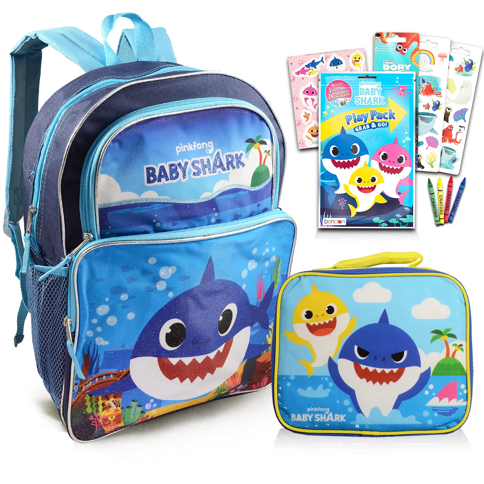 Baby Shark Backpack And Lunch Bag For Kids 4 Pc | Desertcart Japan