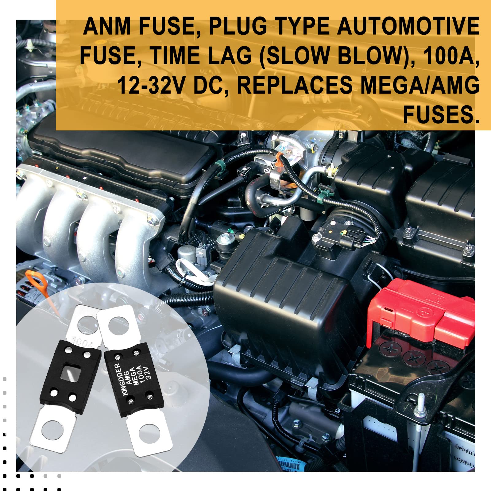 Snapklik.com : 5 Pack MEGA/AMG Fuse, Bolt Fuses 32V, High Current Bolt ...