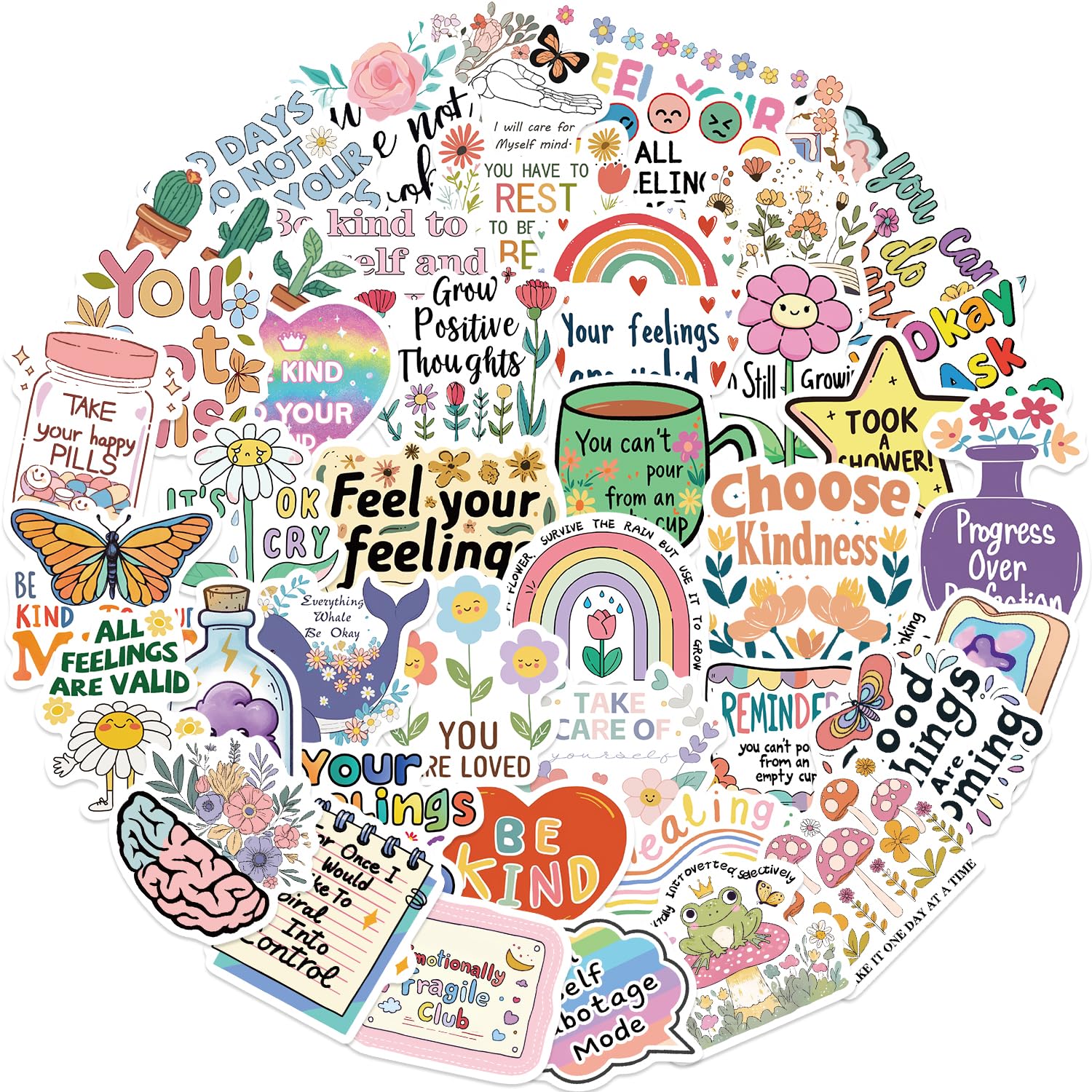 Amazon.com: 50PCS Mental Health Sticker Therapist Gifts Mental Health ...