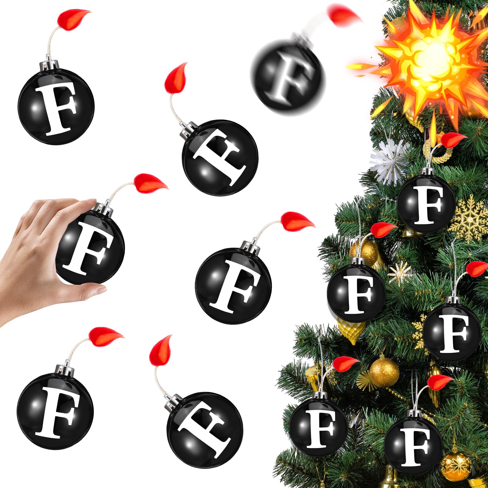 Amazon.com: Vercraft 12 Pcs Bomb Ornaments Christmas Funny Ornaments ...