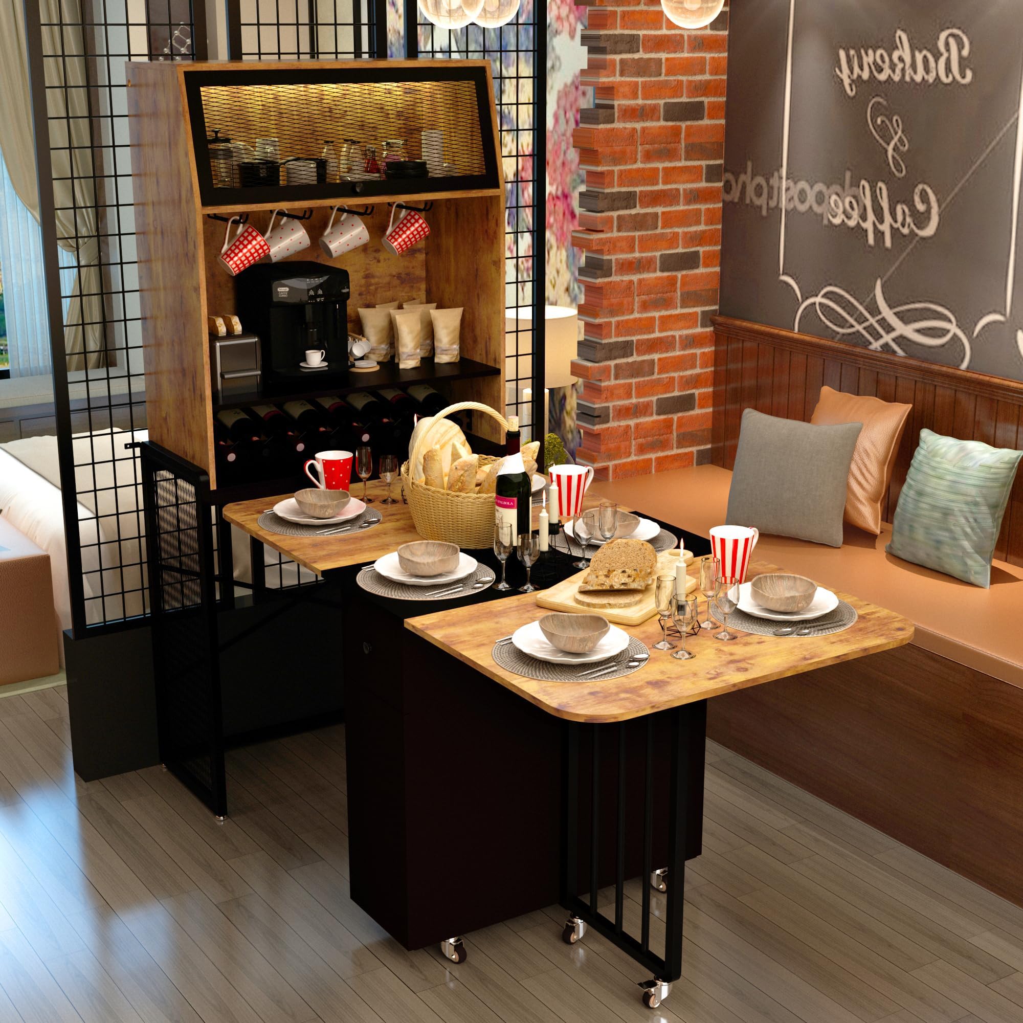 Amazon.com - Mjkone Modern Extendable Dining Table with Storage ...