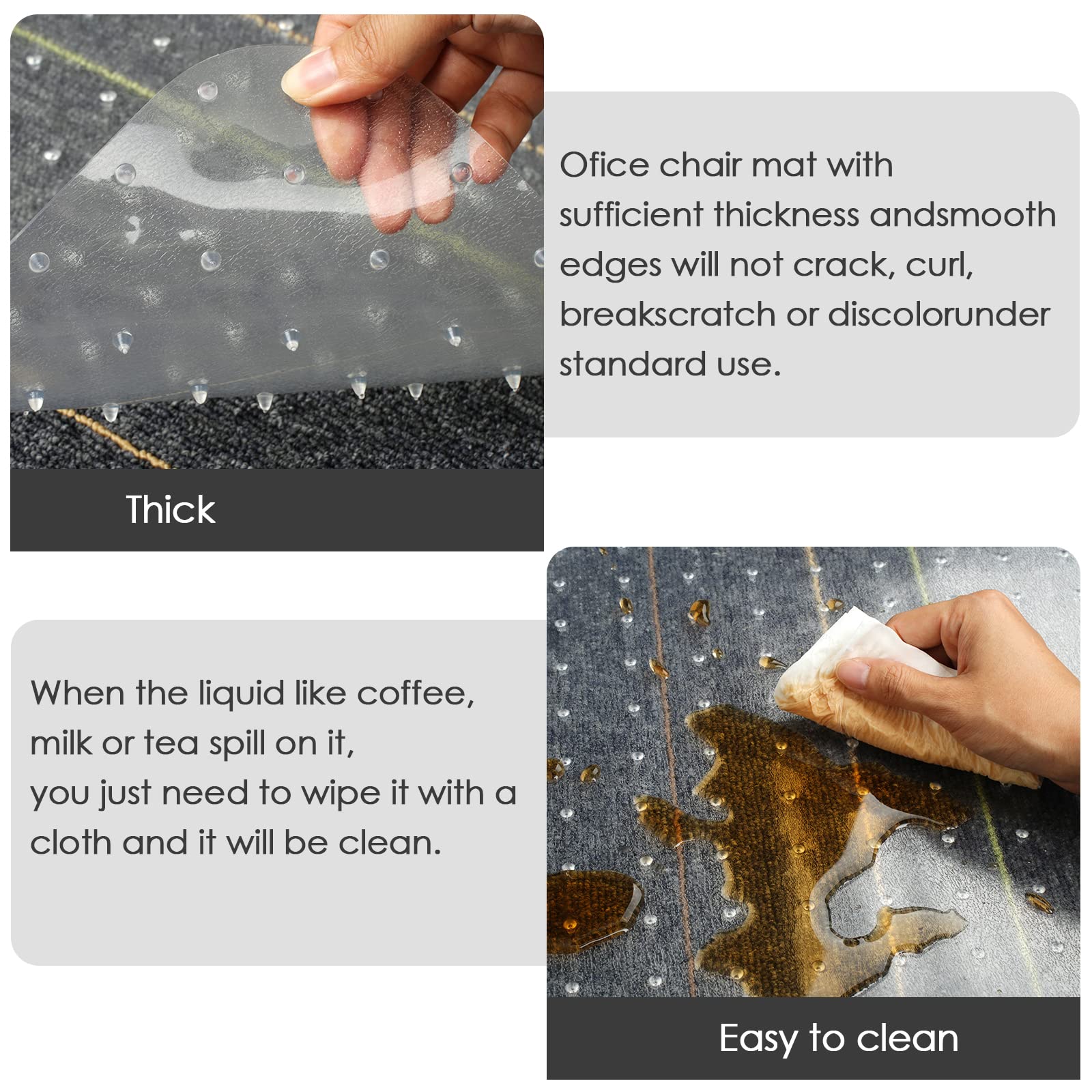 MONICAT Office Chair Mat for Carpet, Desk Chair Mat for Carpet ...