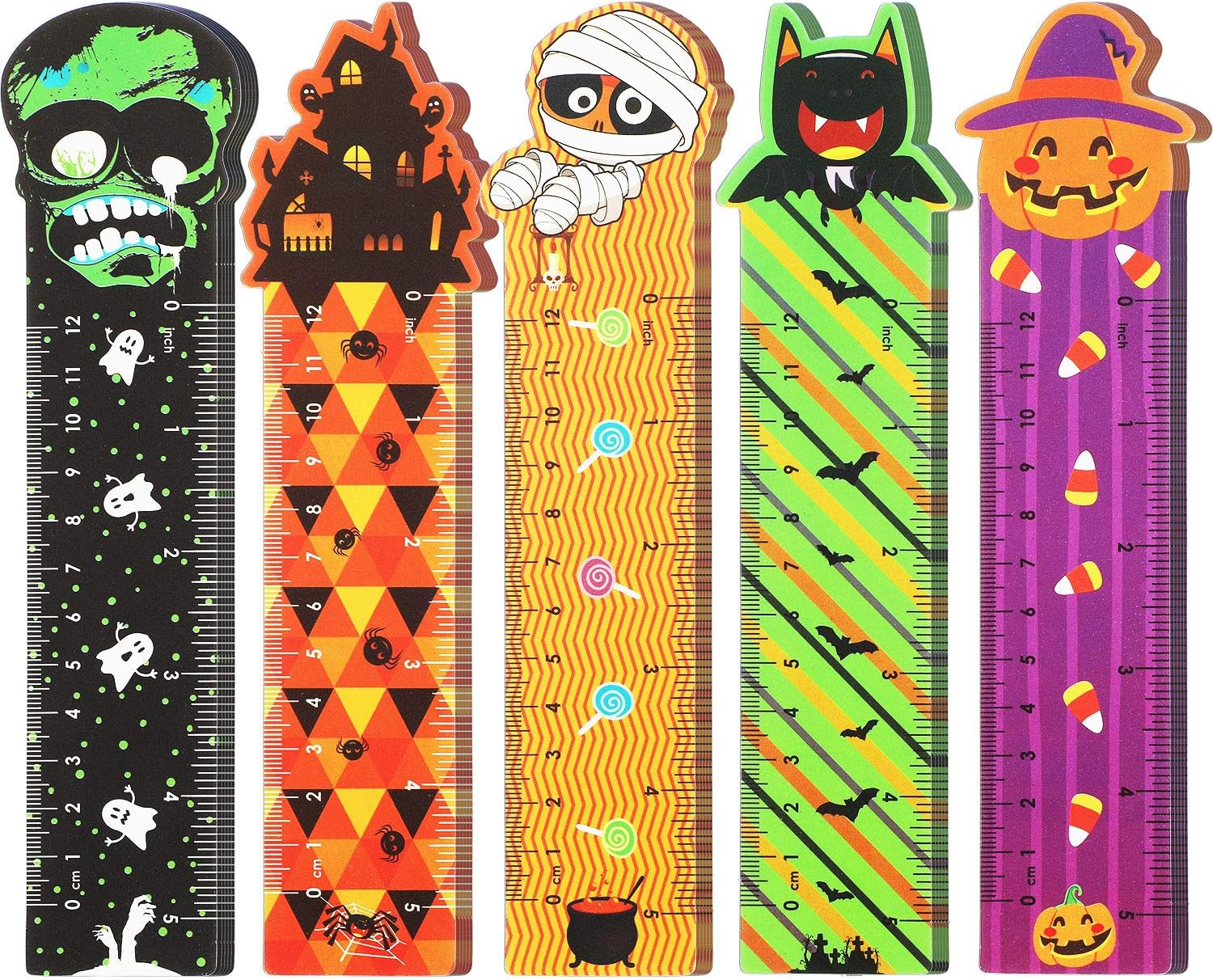 Amazon.com : 45 Pieces Halloween Bookmark Rulers, Ruler Markers with ...