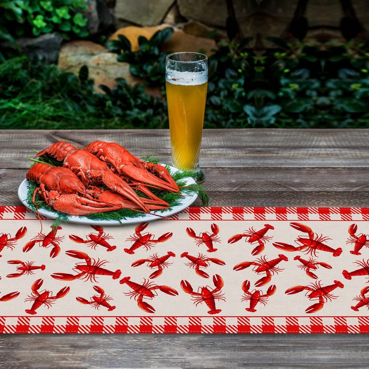 Snapklik.com : Pudodo Crawfish Boil Table Runner Lobster Seafood Boil ...