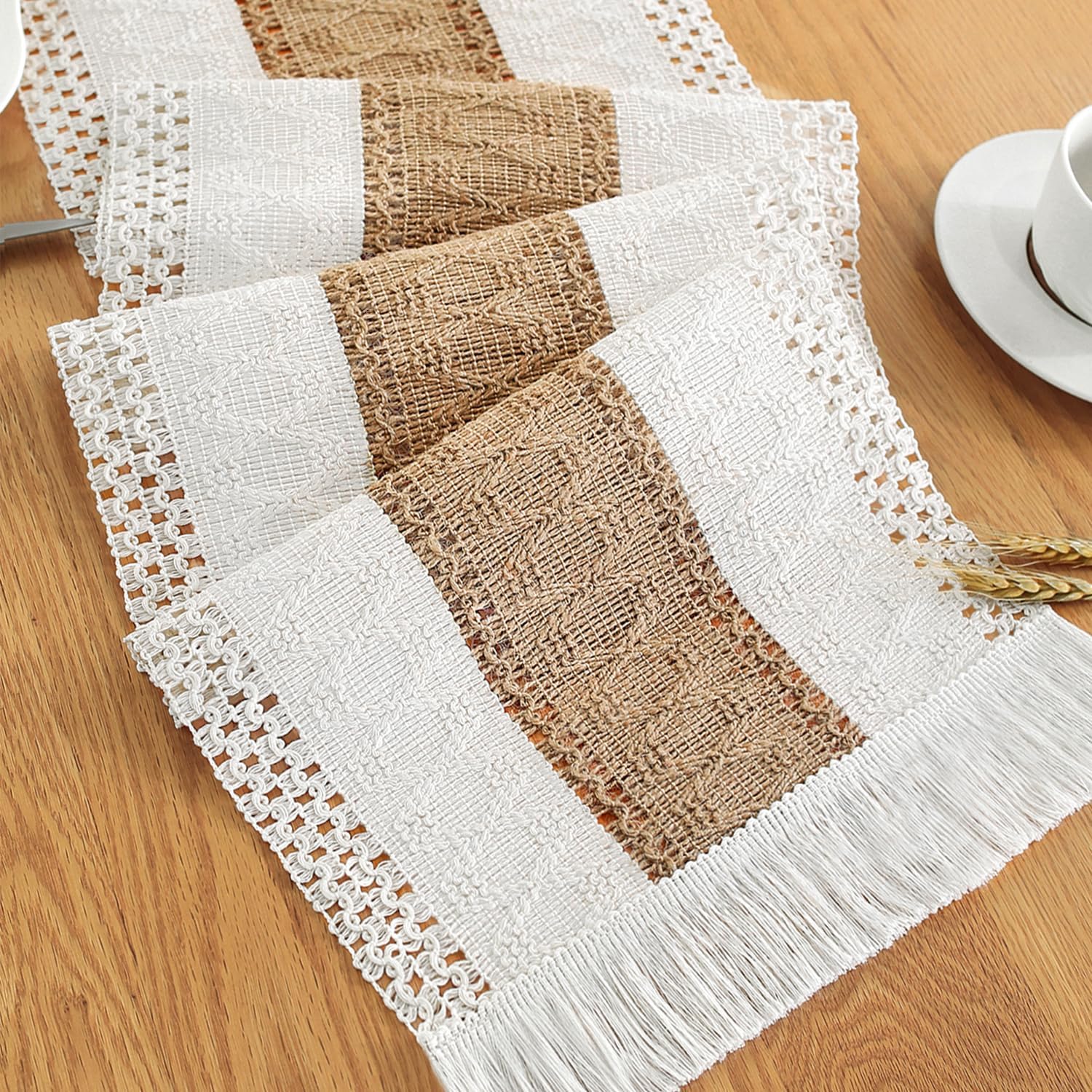 Amazon.com: Laolitou Boho Table Runner 108 Inches Long with Tassels for ...