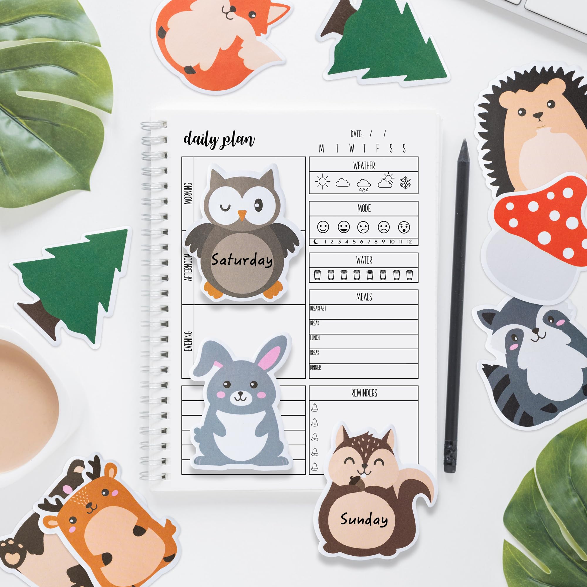 Snapklik.com : 30 Pack Woodland Animals Sticky Notes, Total 600 Sheets ...