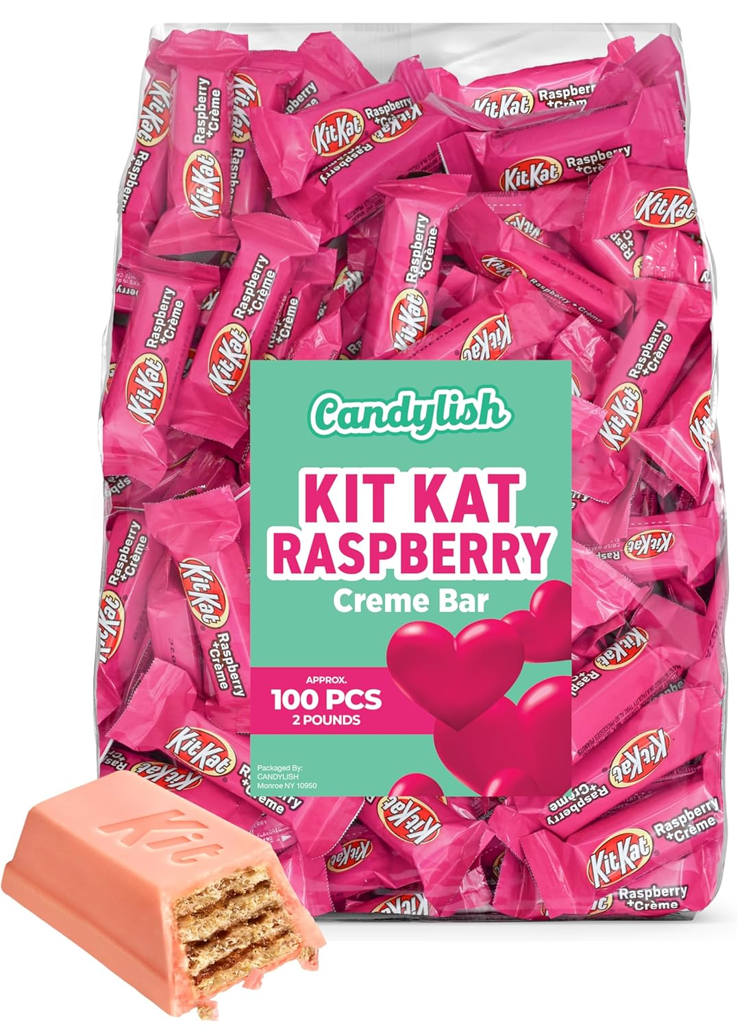 Amazon.com : KIT KAT Raspberry Crème Miniatures 2LB - Over 100 Premium ...