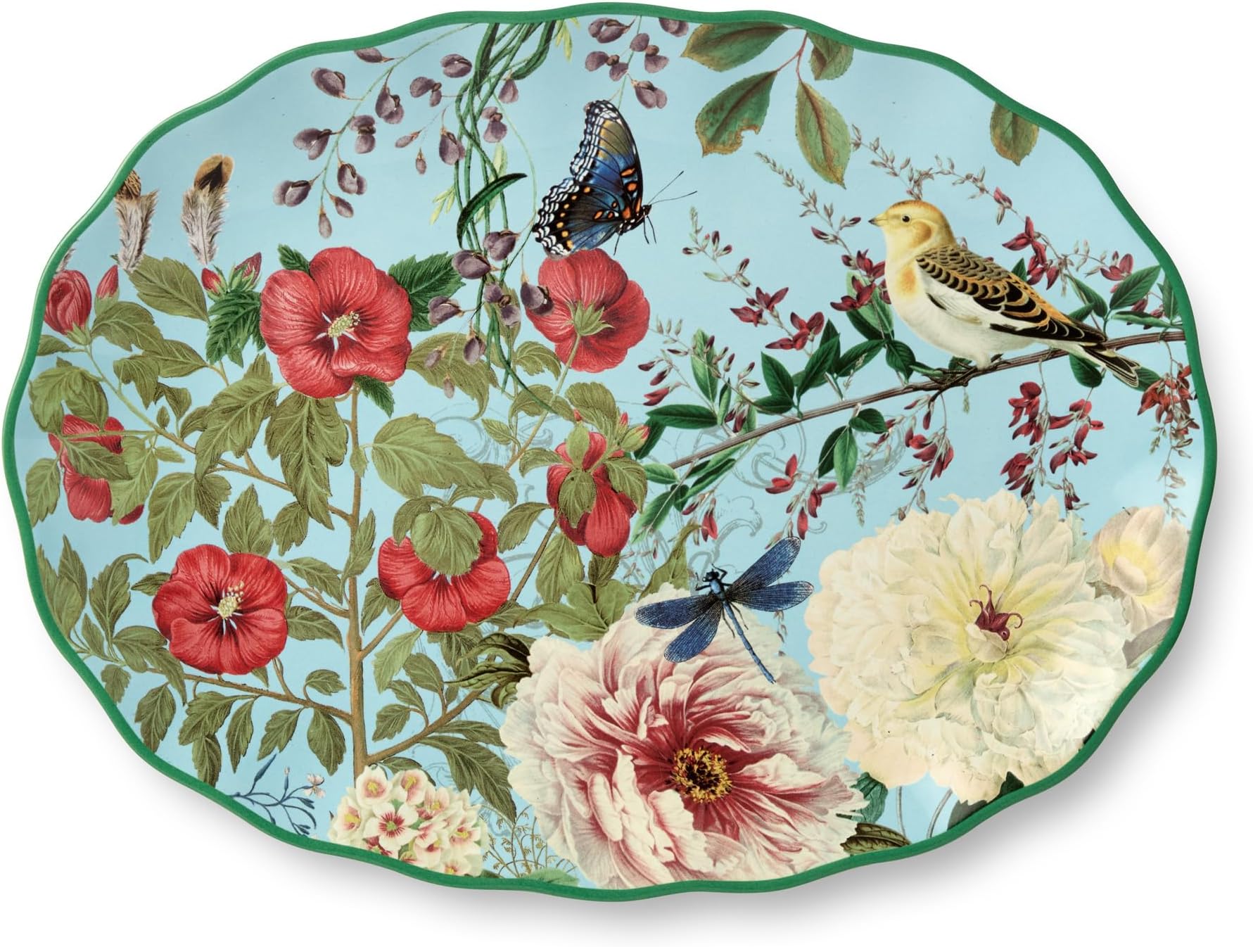 Amazon.com | Flora Ceramic Oval Platter – 14" x 10" Large Decorative ...