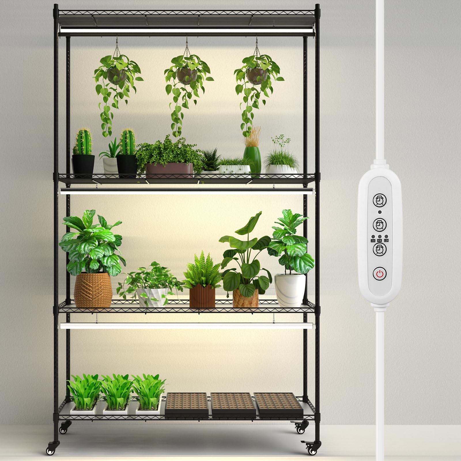Amazon.com: VORIGY Plant Shelf with Grow Light Full Spectum 5000K ...