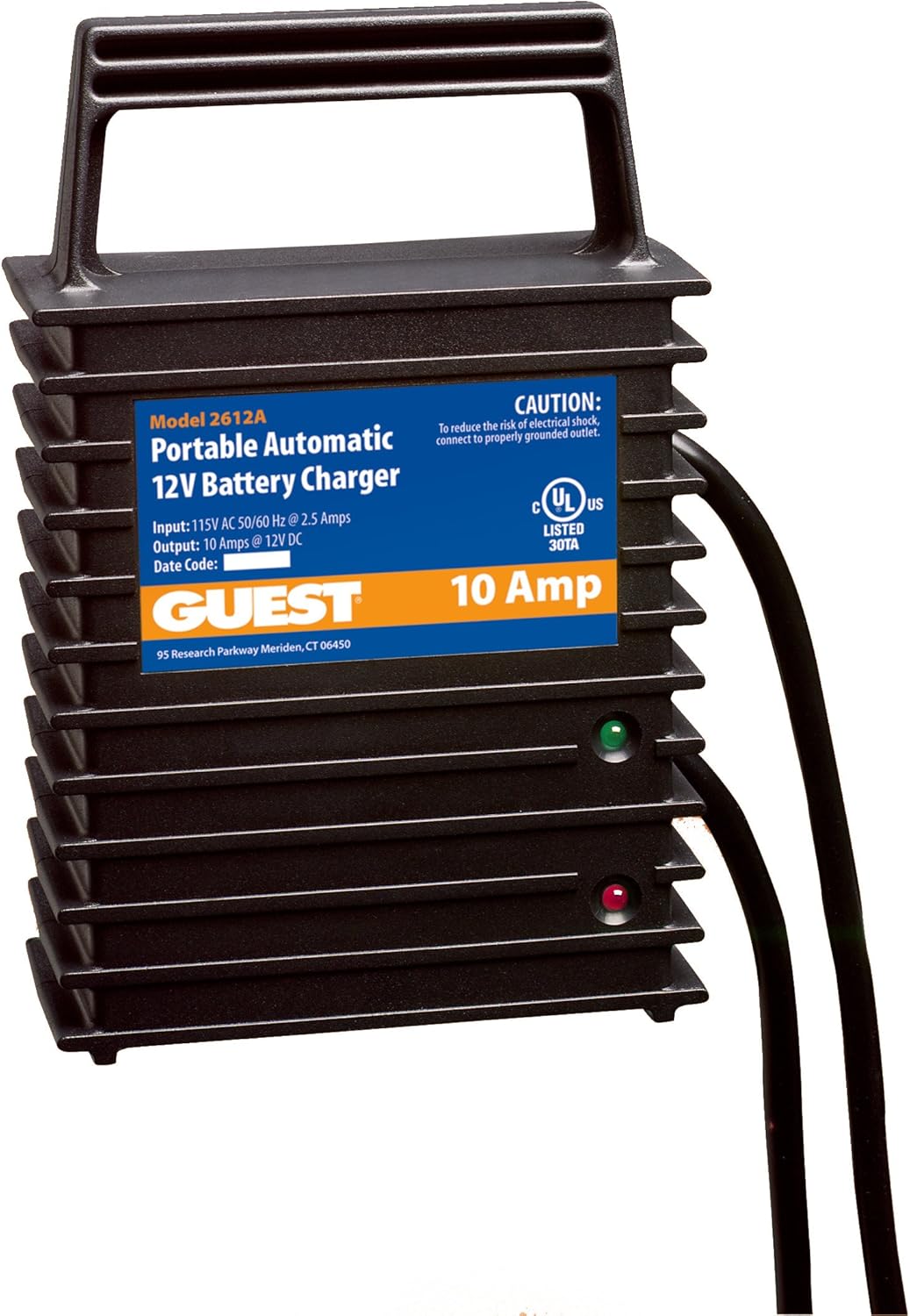 Guest 2612A Portable Marine Battery Charger (12-Volt, 10-Amps, Single ...