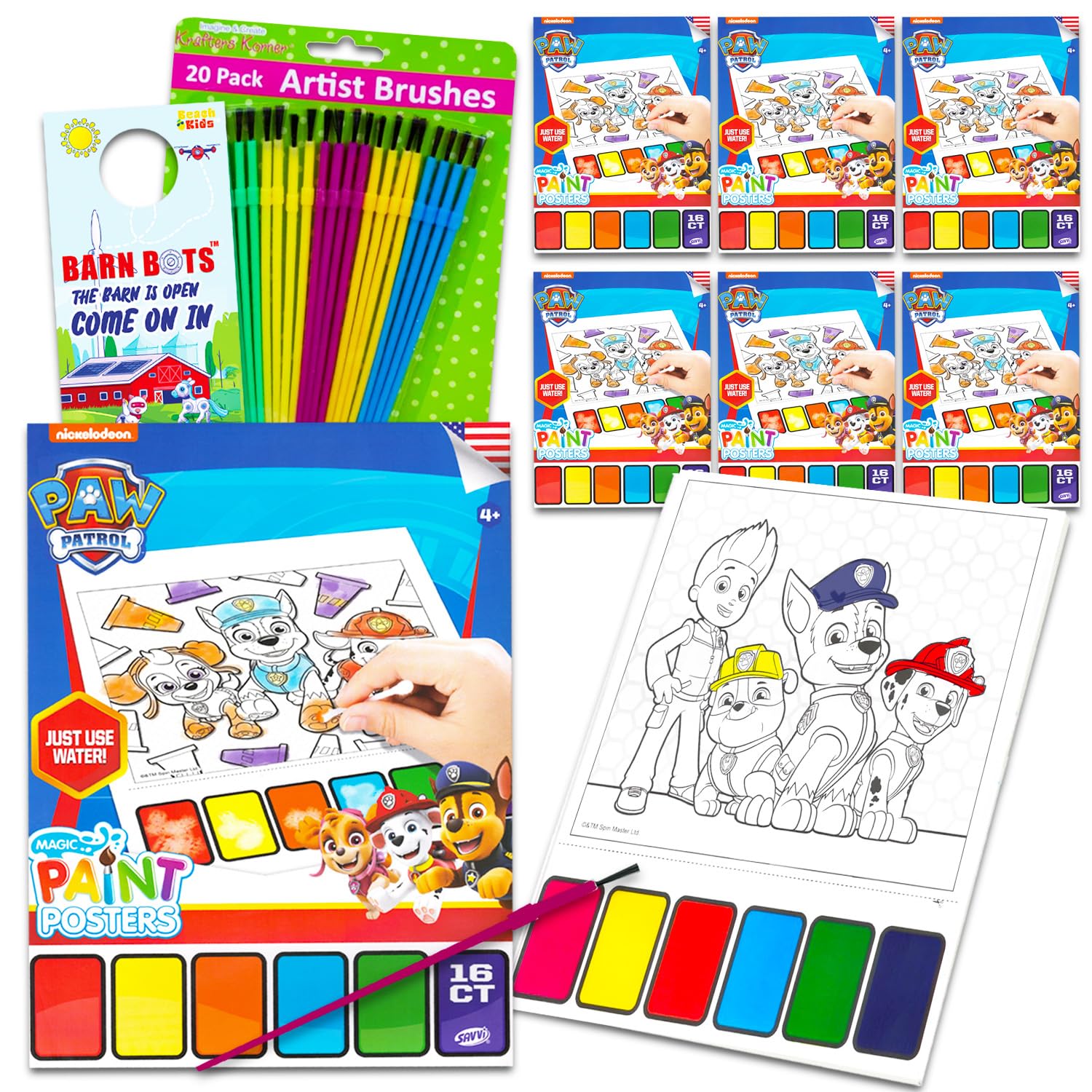 Amazon.com: Paw Patrol Paint with Water Party Favors Set - Bundle with ...