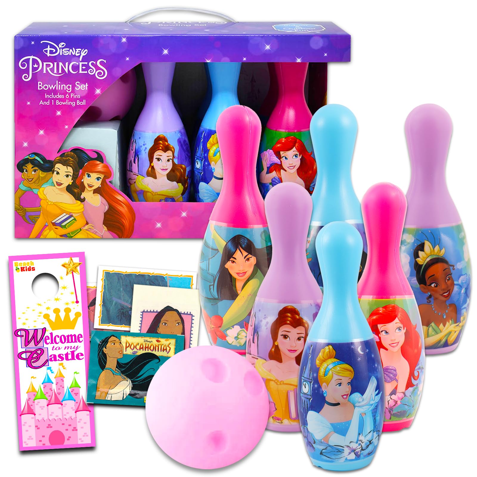 Amazon.com: Disney Princess Bowling Set for Toddlers, Kids - 3 Pc ...